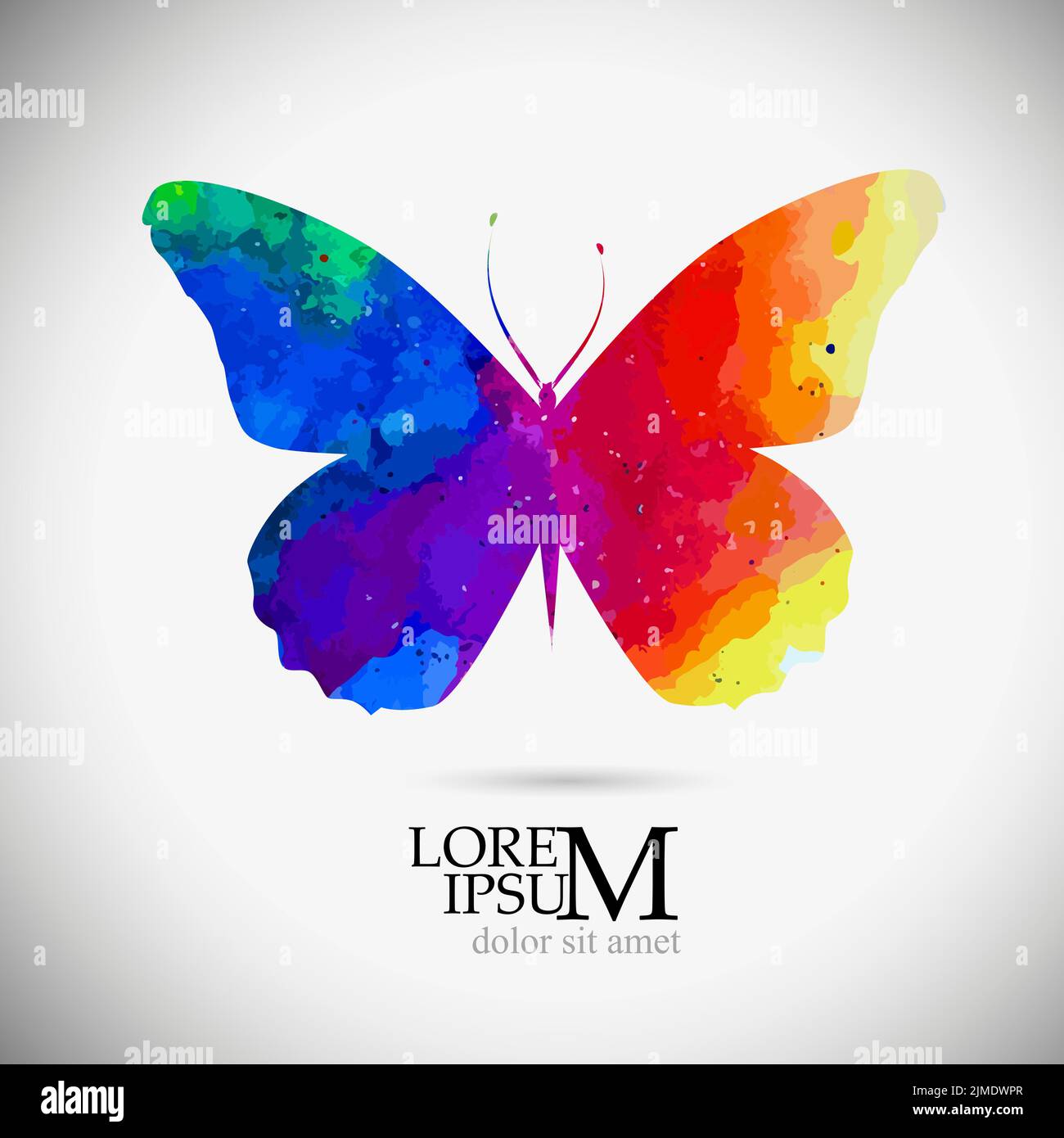 Butterfly Rainbow Logo Rainbow Watercolor Butterfly. Multicolour