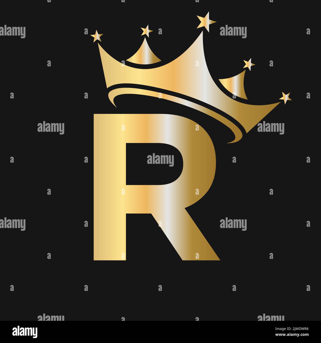 Letter R Crown Logo. Crown Logo on Letter R Vector Template for Beauty ...