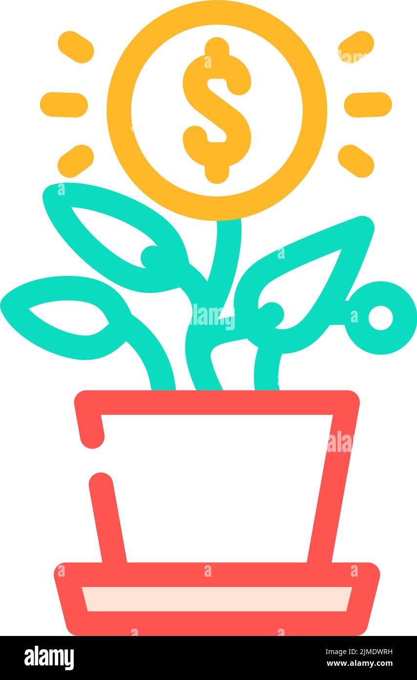 increasing wealth color icon vector illustration Stock Vector Image ...