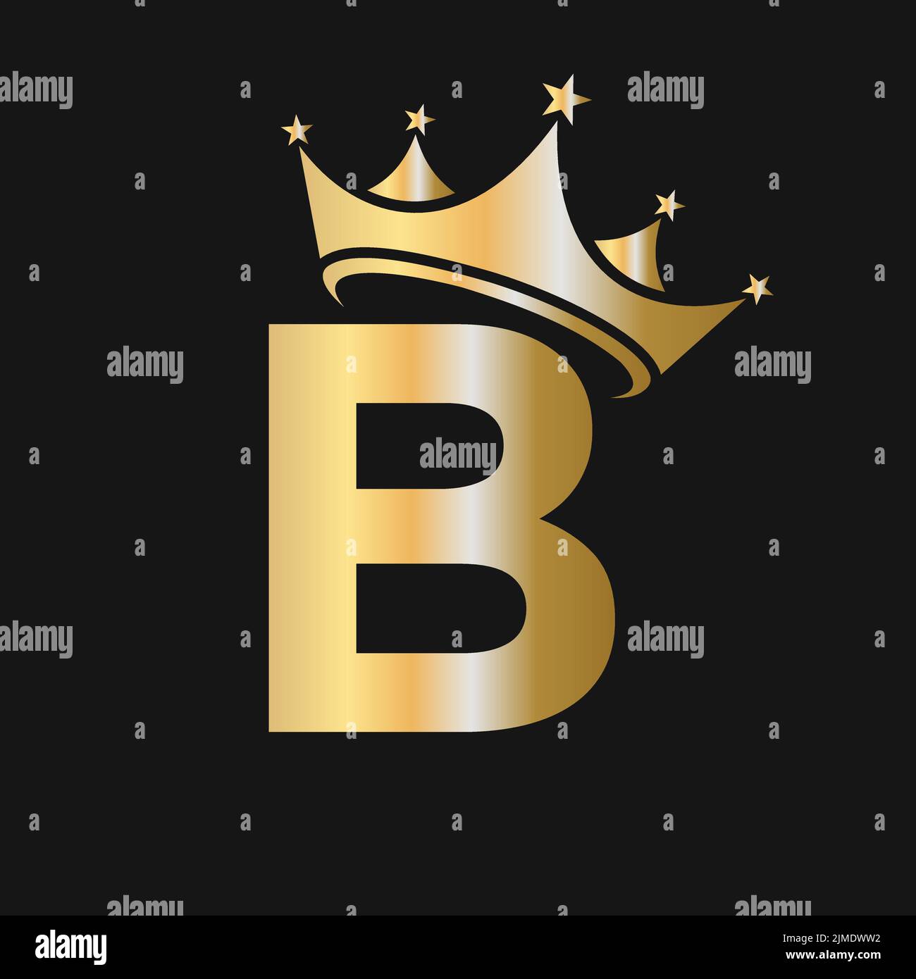 Letter B Crown Logo. Crown Logo on Letter B Vector Template for Beauty ...