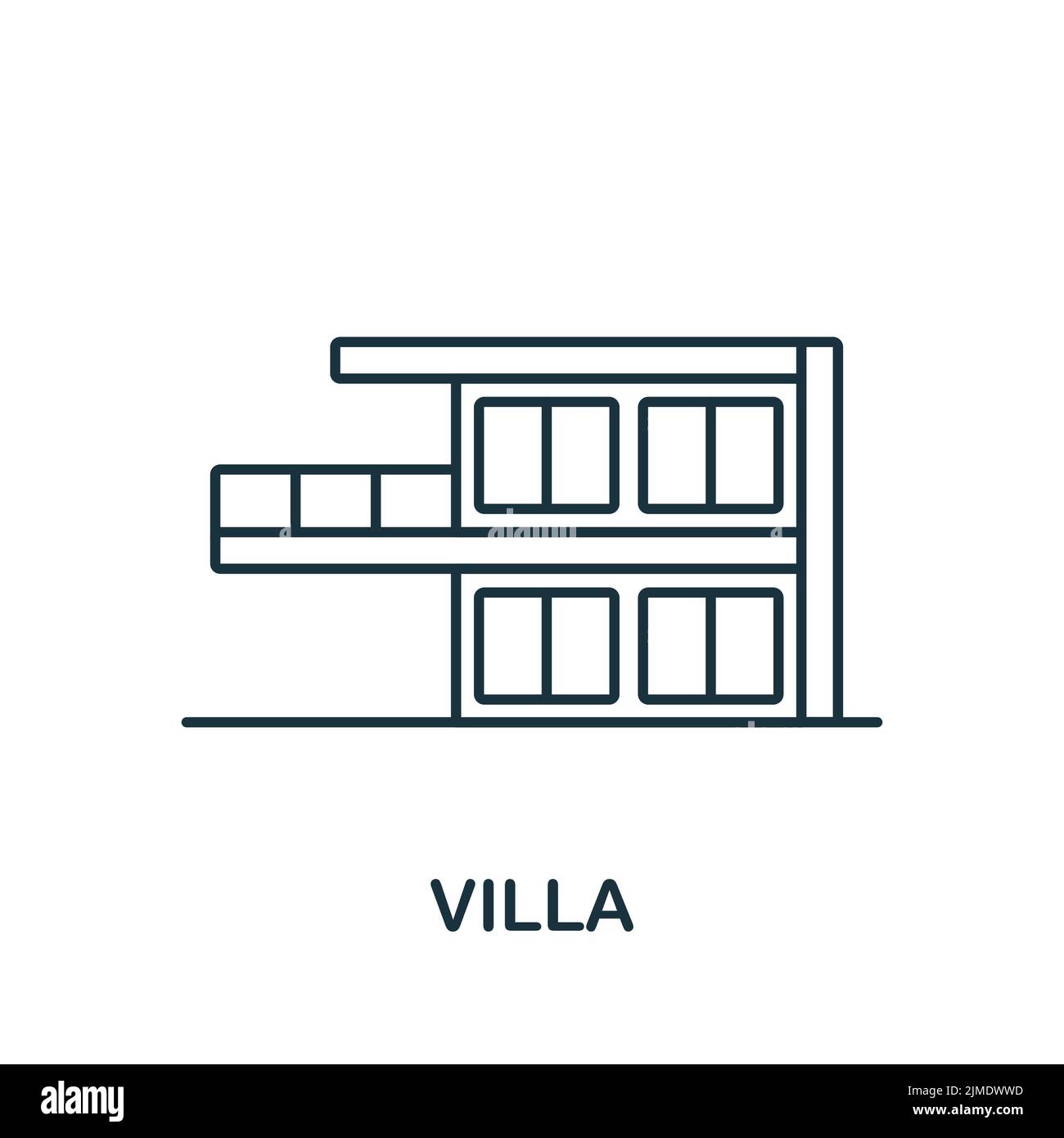 Villa icon. Monochrome simple icon for templates, web design and ...