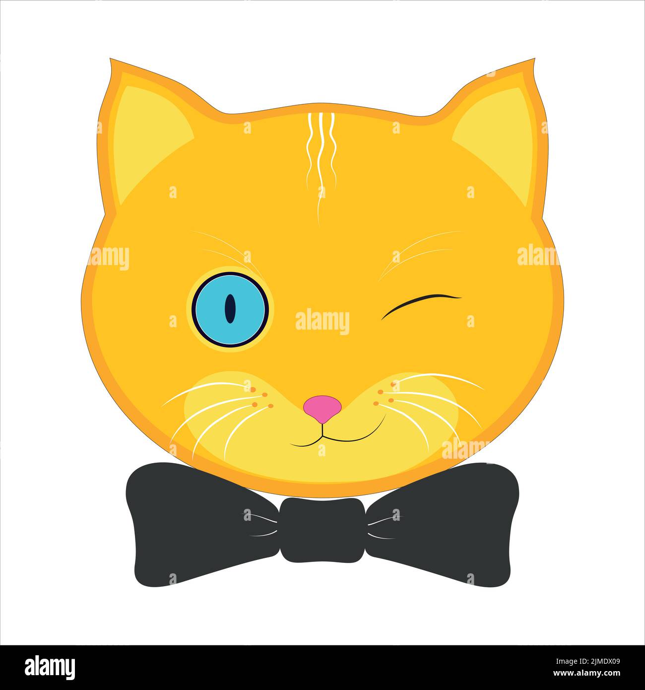 Signs and symbols of the orange cat. An emoji that winks with one eye ...