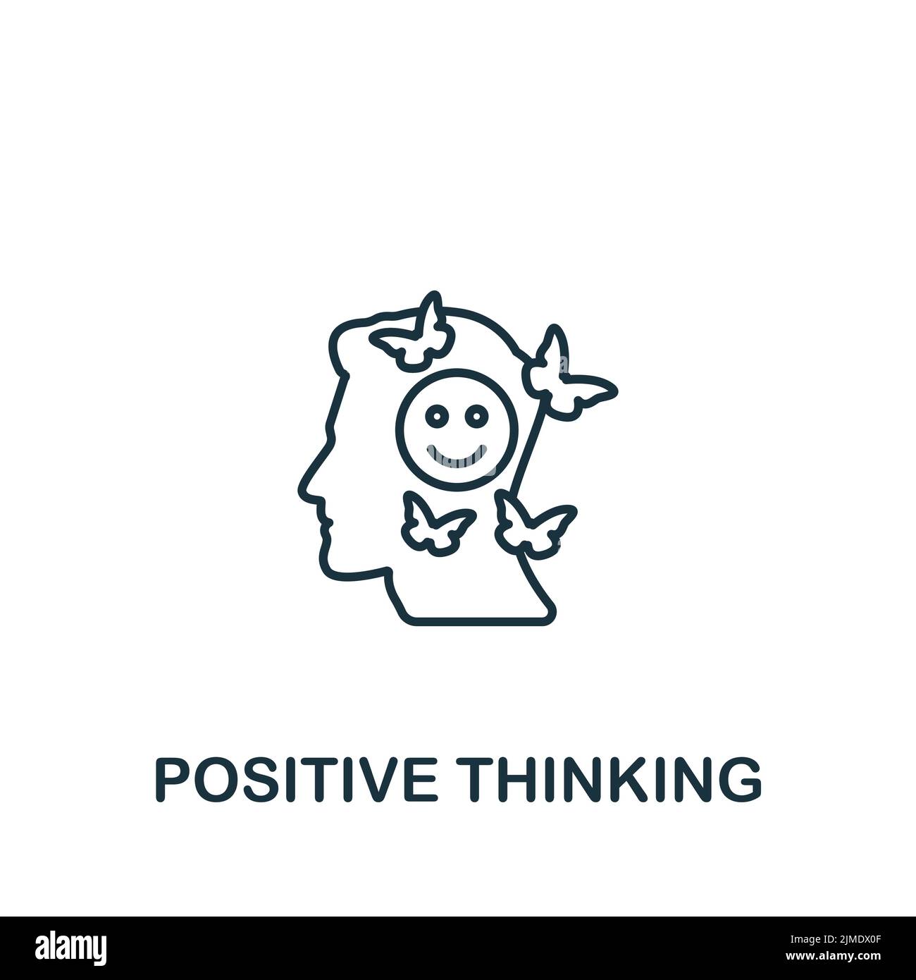 Positive Thinking icon. Monochrome simple Business Motivation icon for ...