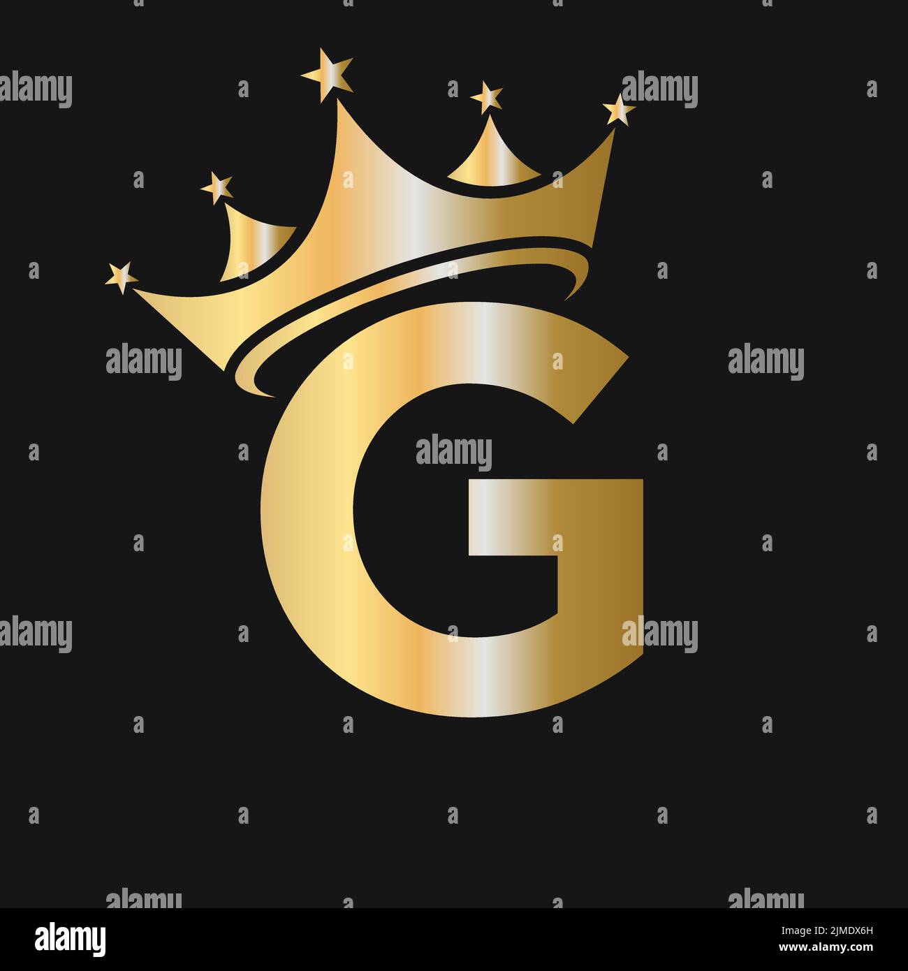 Letter G Crown Logo. Crown Logo on Letter G Vector Template for Beauty ...