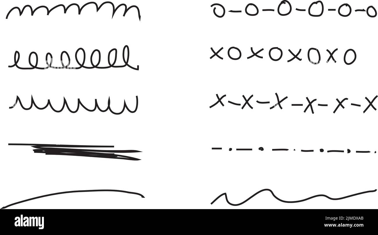 Hand drawn black dividing lines on a white background Stock Vector ...