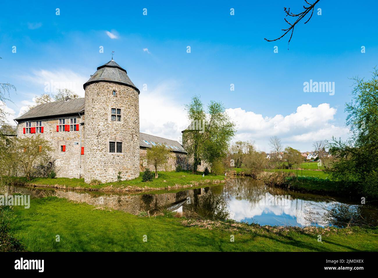 Medieval Water Castle Ratingen, near Dusseldorf, Germany Stock Photo ...