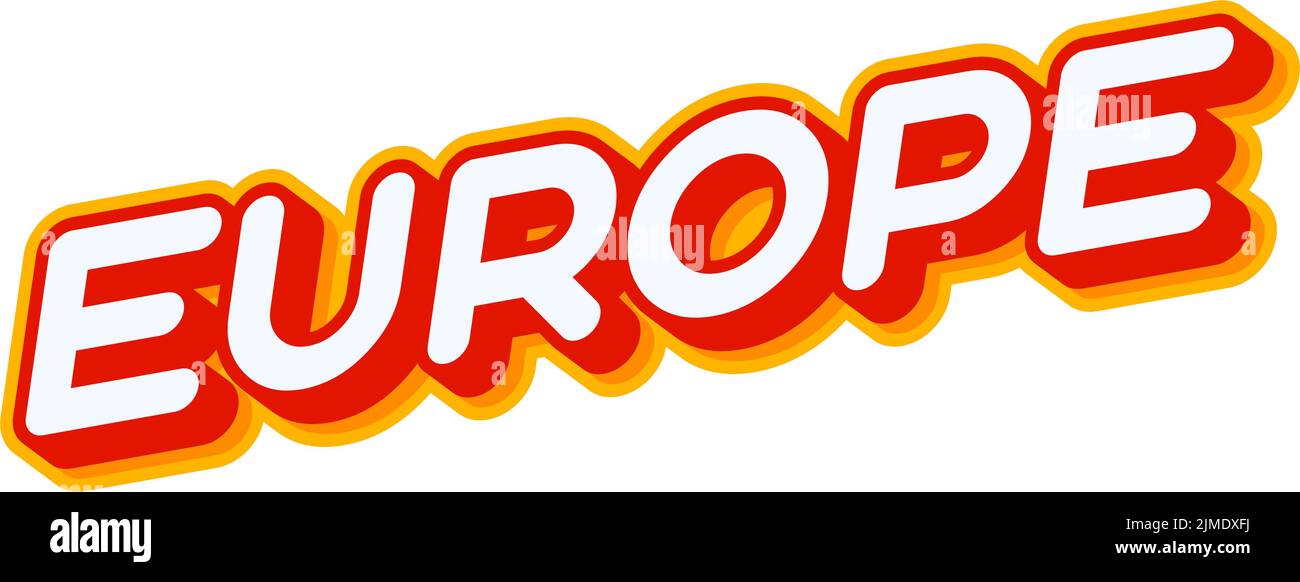 europe, text design. Vector calligraphy. Typography poster. Usable as ...