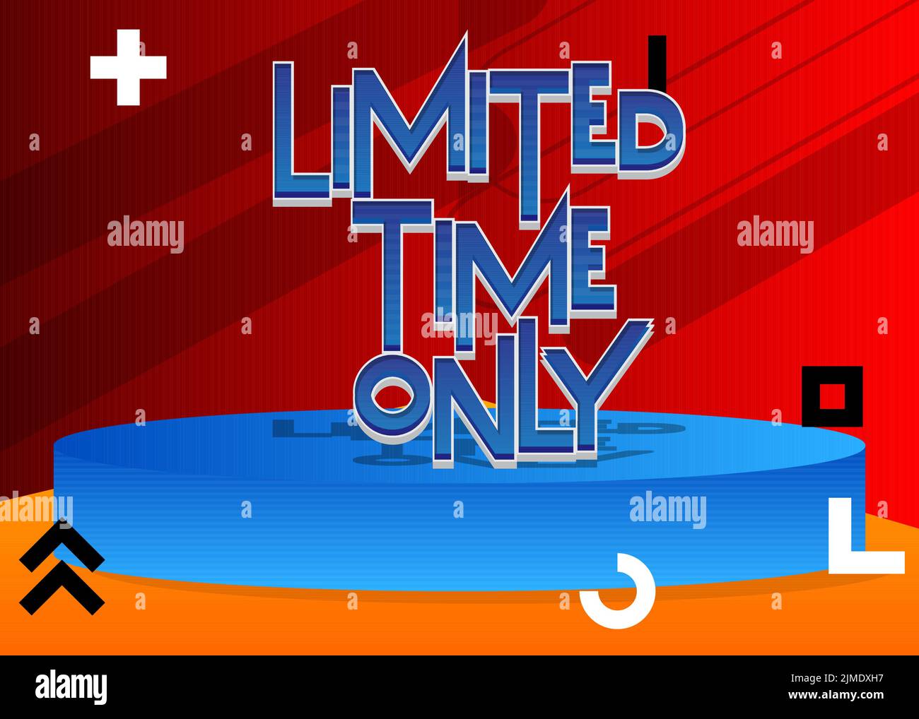 Limited Time Only. Word written with Children's font in cartoon style ...