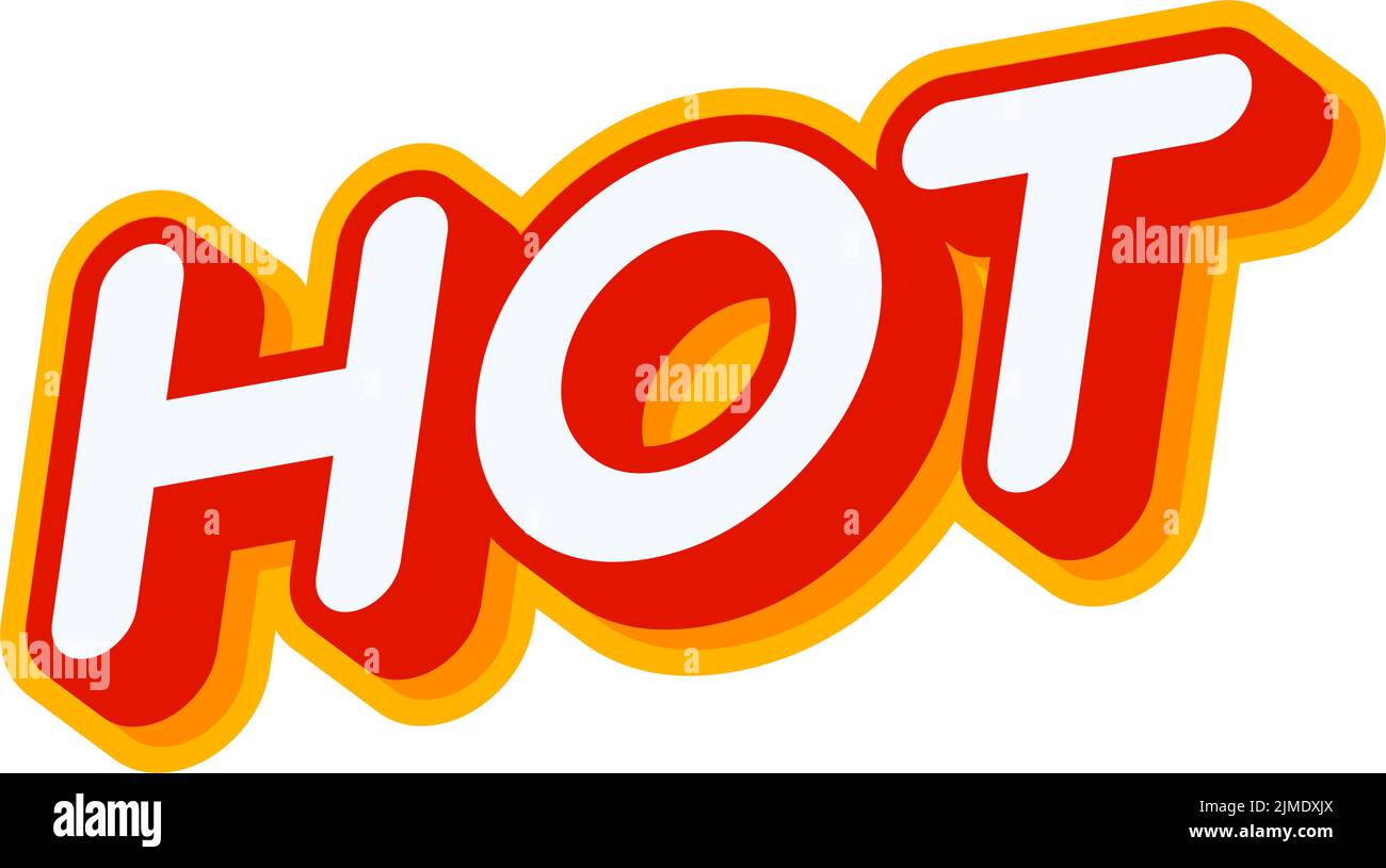 Hot weather lettering isolated on white colourful text effect design ...