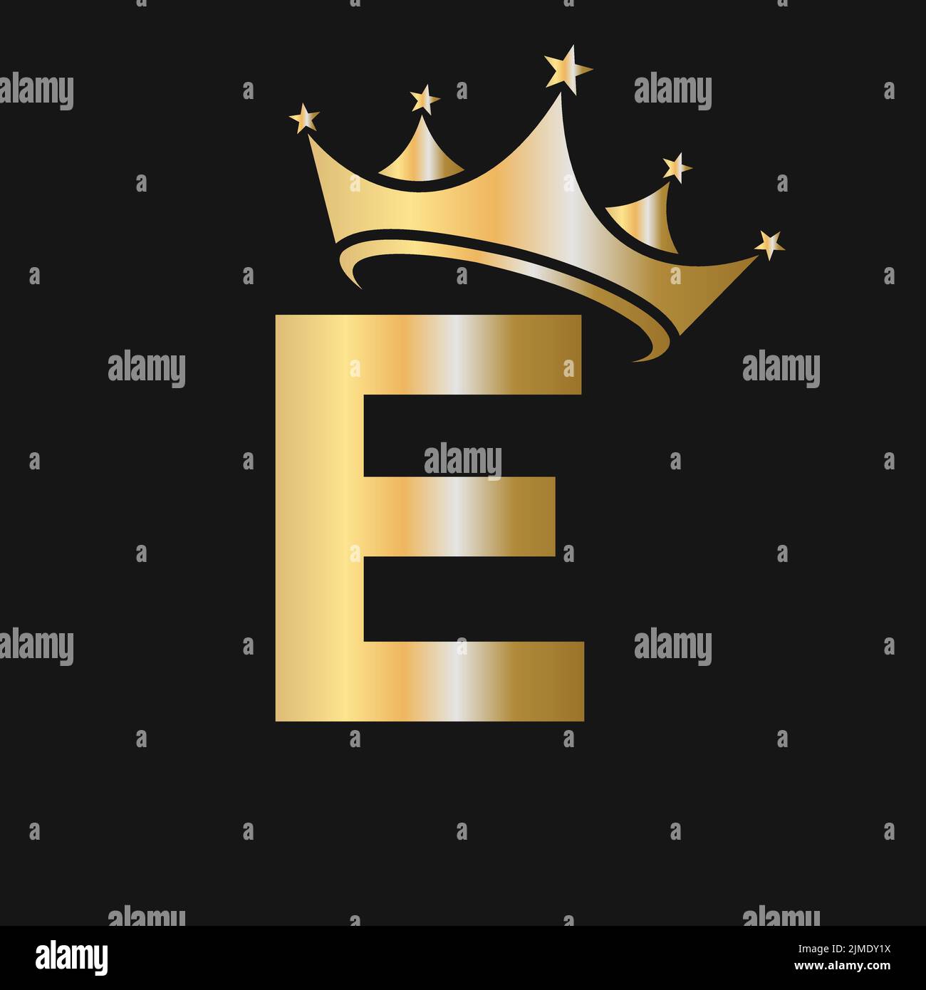 Letter E Crown Logo. Crown Logo on Letter E Vector Template for Beauty ...