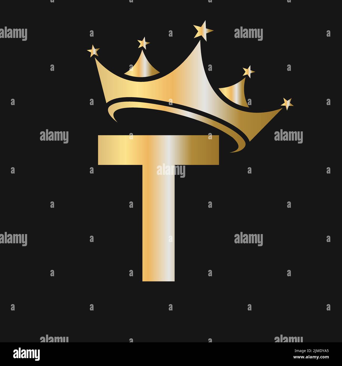 Letter T Crown Logo. Crown Logo on Letter T Vector Template for Beauty ...