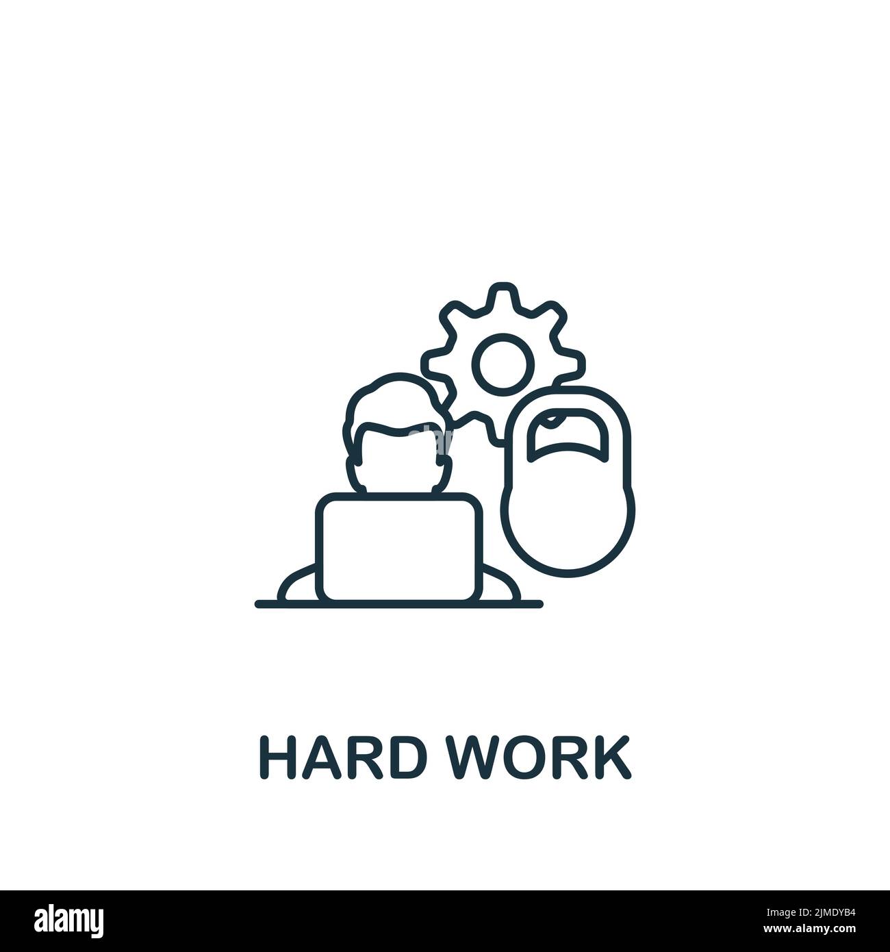Hard Work icon. Monochrome simple Business Motivation icon for ...