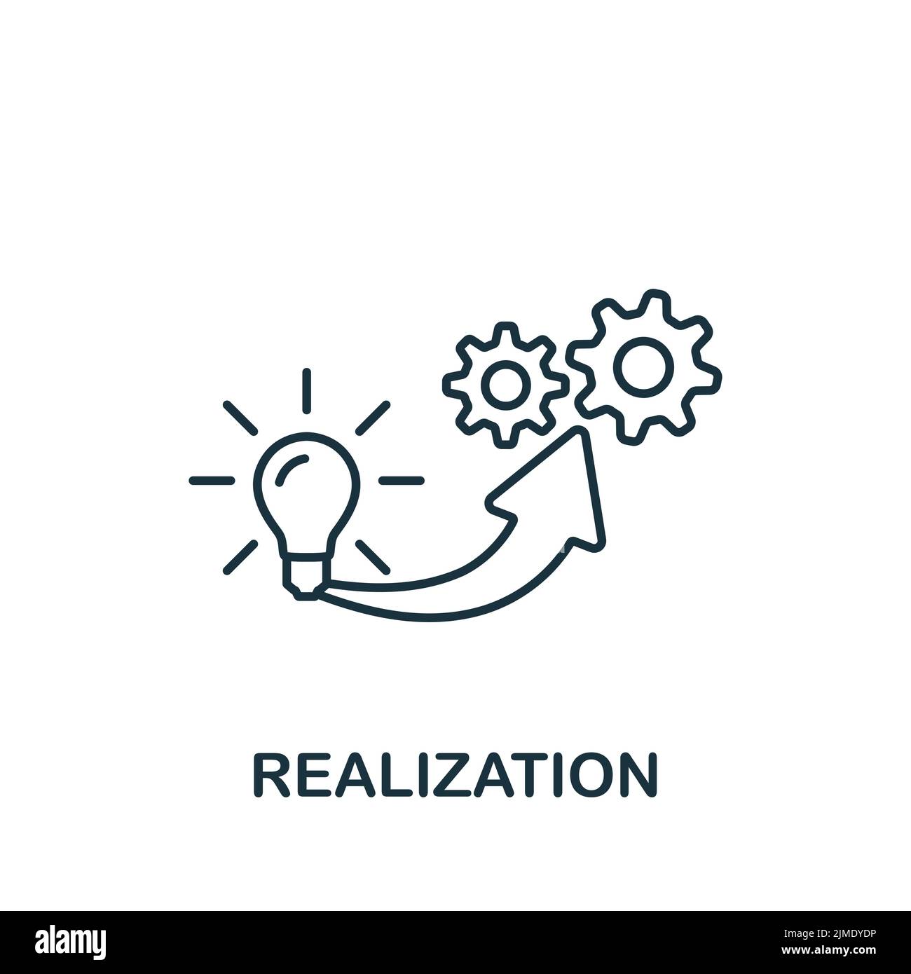 Realization icon. Monochrome simple Business Motivation icon for ...