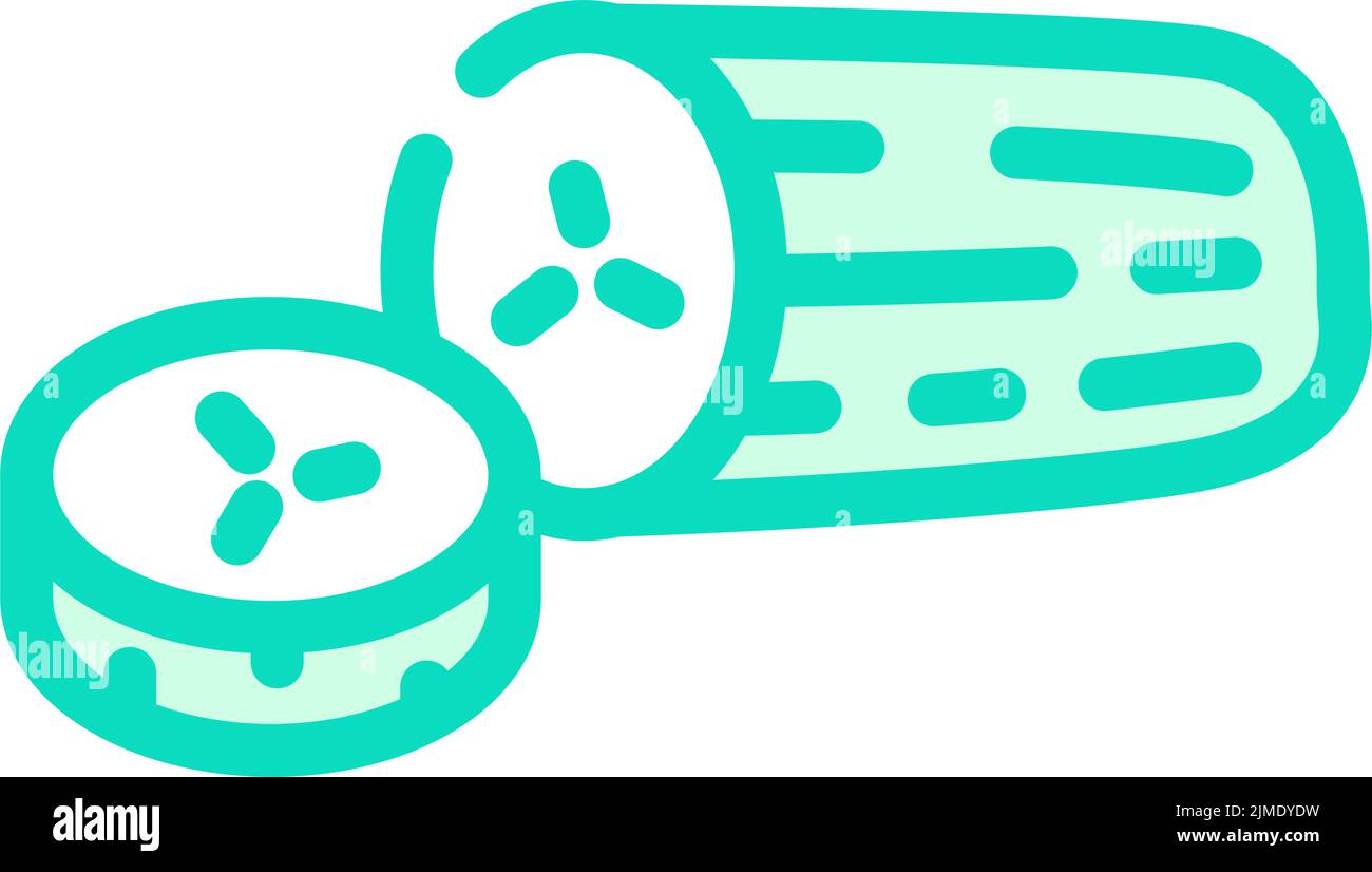 one whole cucumber color icon vector illustration Stock Vector Image ...
