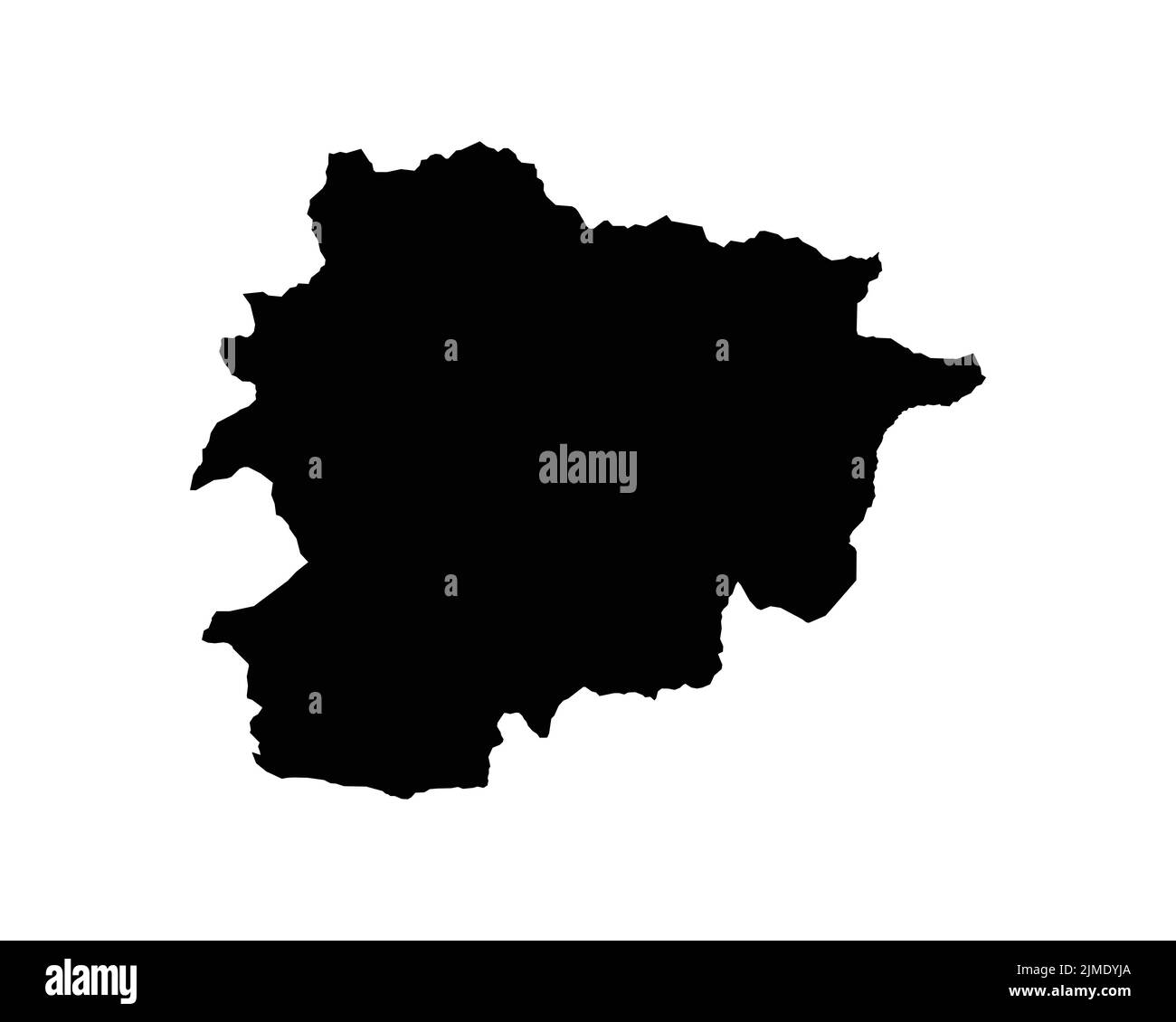 Andorra Map. Andorran Country Map. Black and White National Outline ...