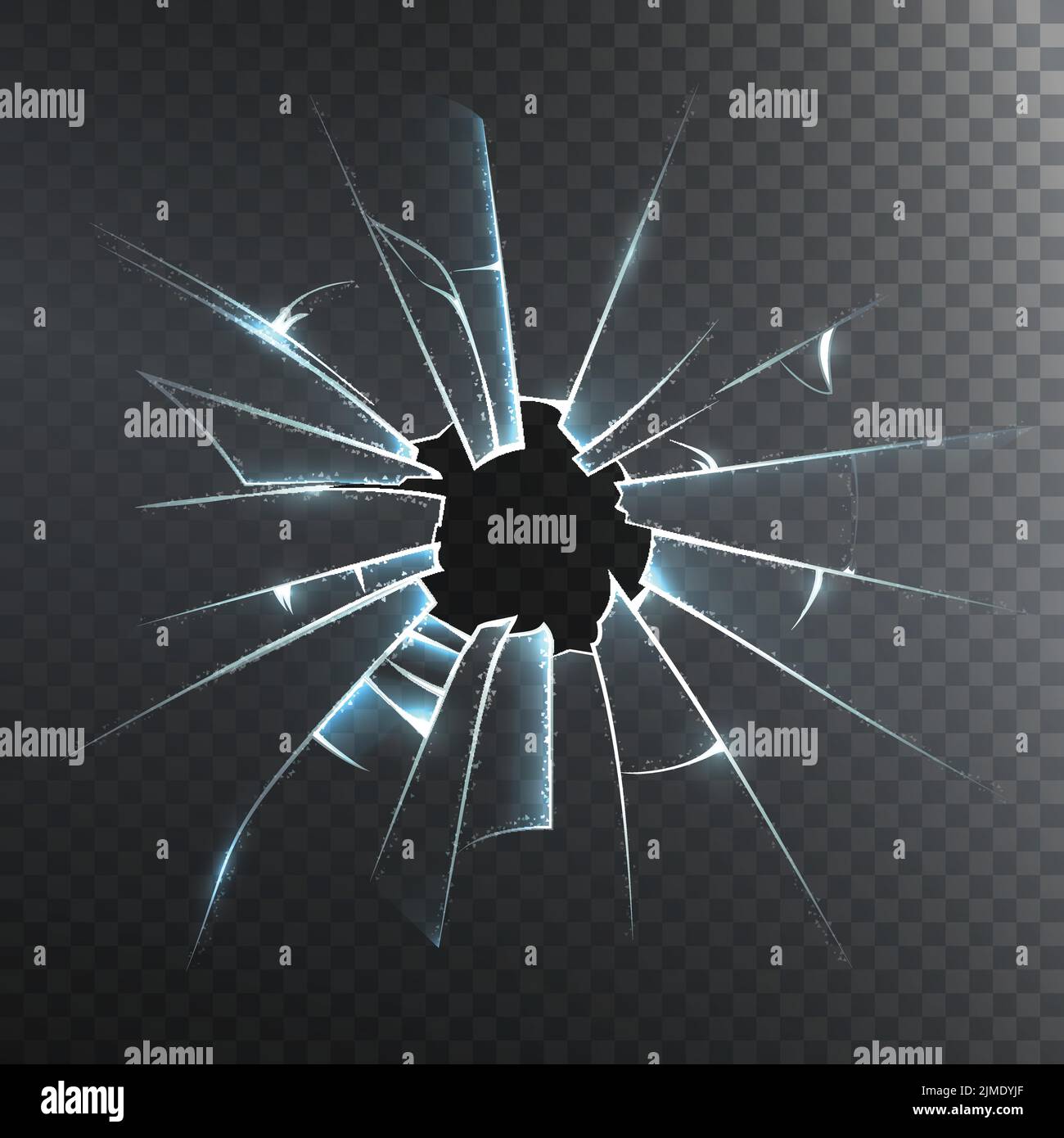 Accidentally broken frosted window pane or front door glass realistic ...