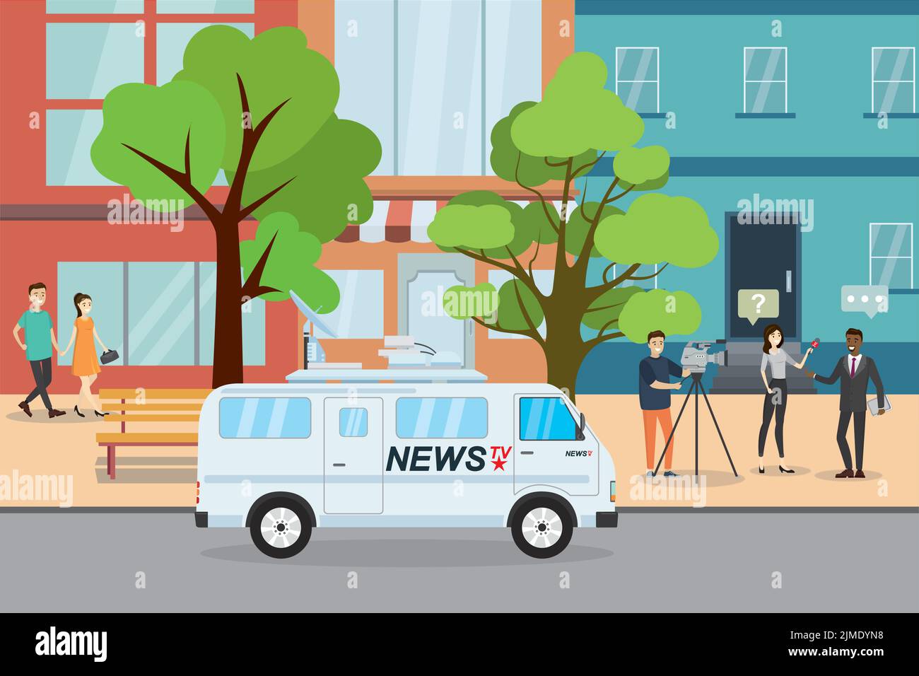 Interview road people Stock Vector Images - Alamy