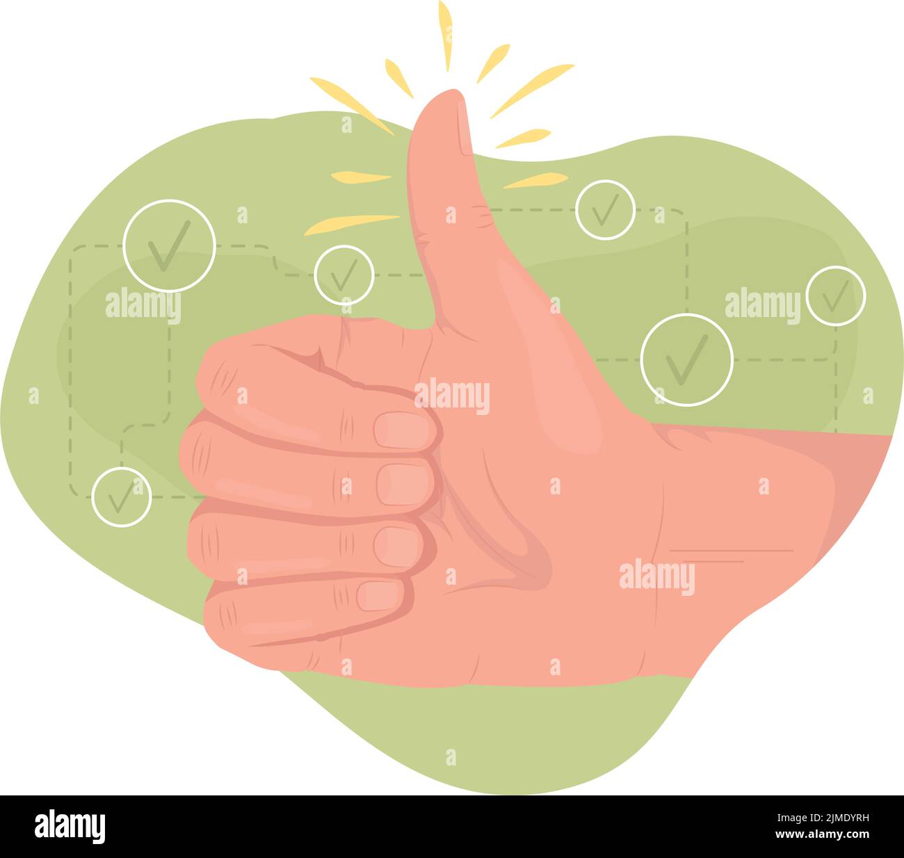 Thumbs up 2D vector isolated illustration Stock Vector Image & Art - Alamy