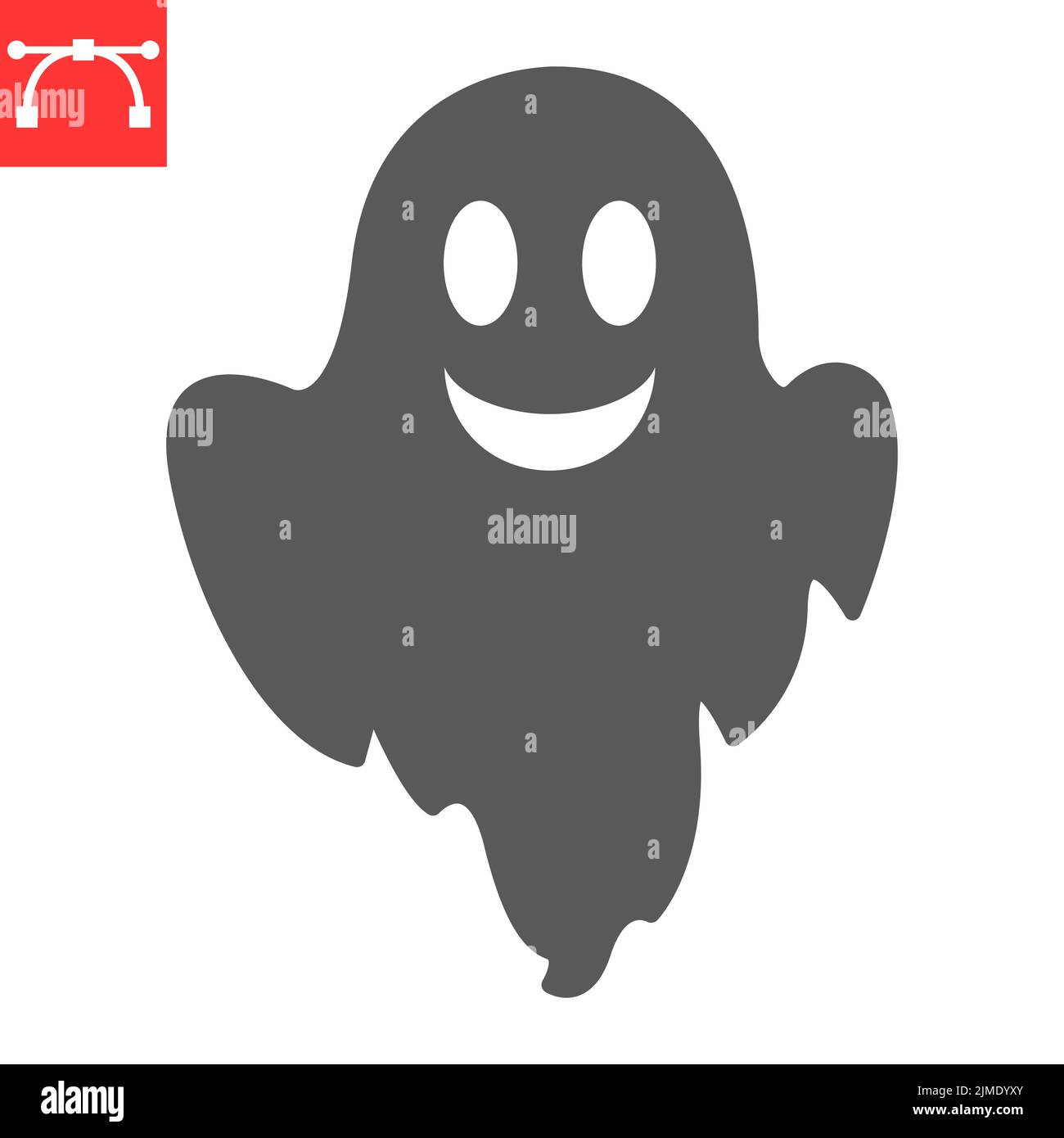 Ghost glyph icon, halloween and scary, ghost vector icon, vector ...