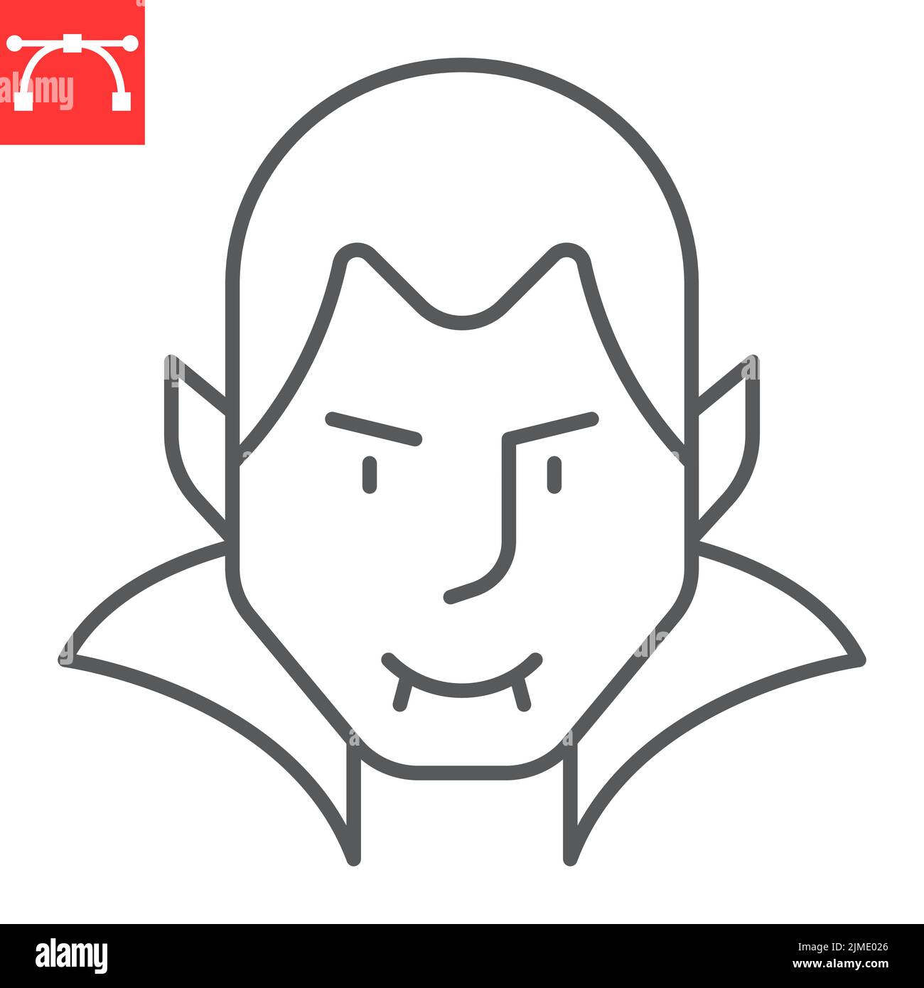 Dracula line icon, halloween and monster, dracula vampire vector icon ...