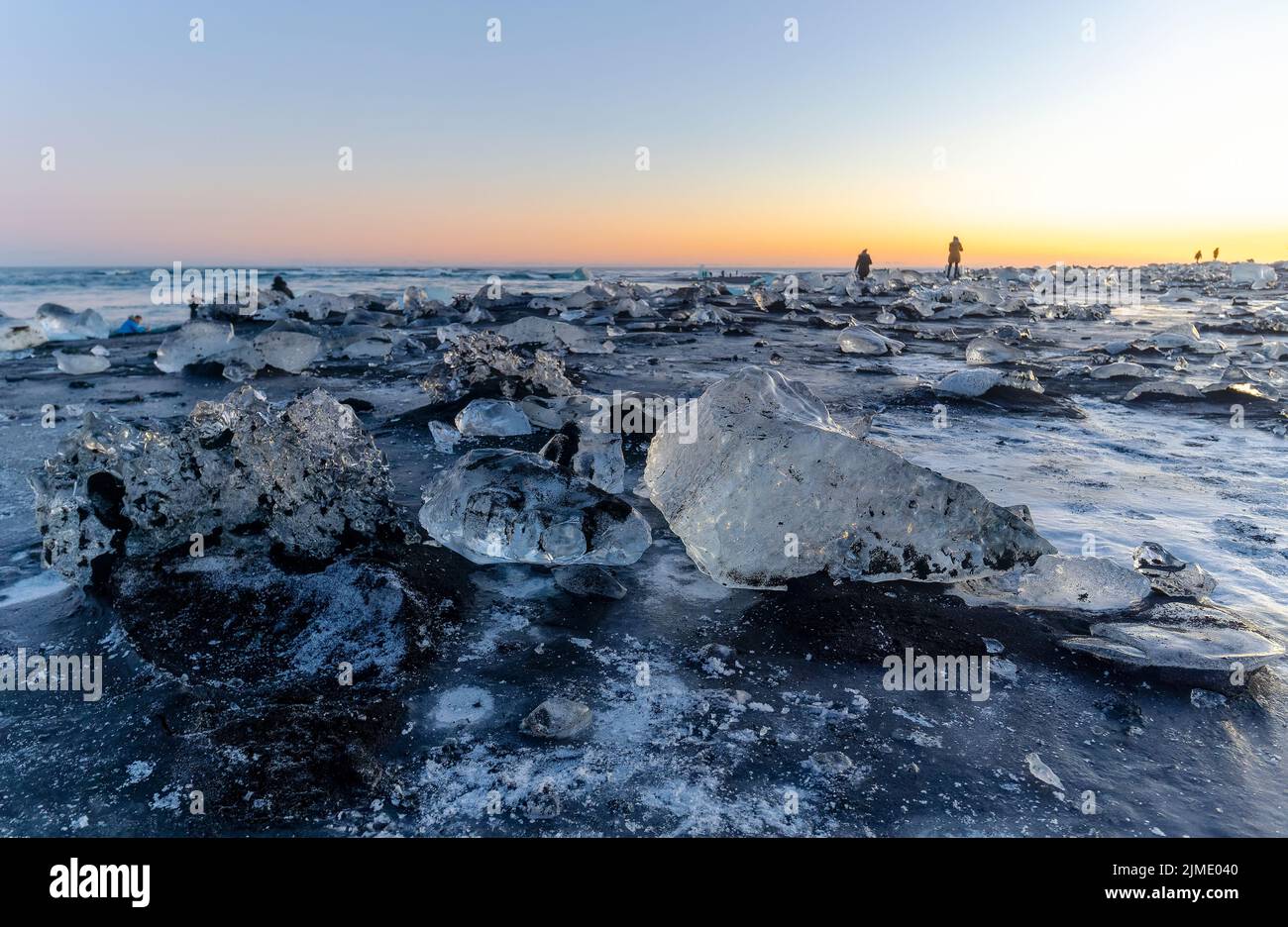 Diamond Beach at the Glacier Lagoon JÃ¶kulsarlon in Iceland, Europe ...