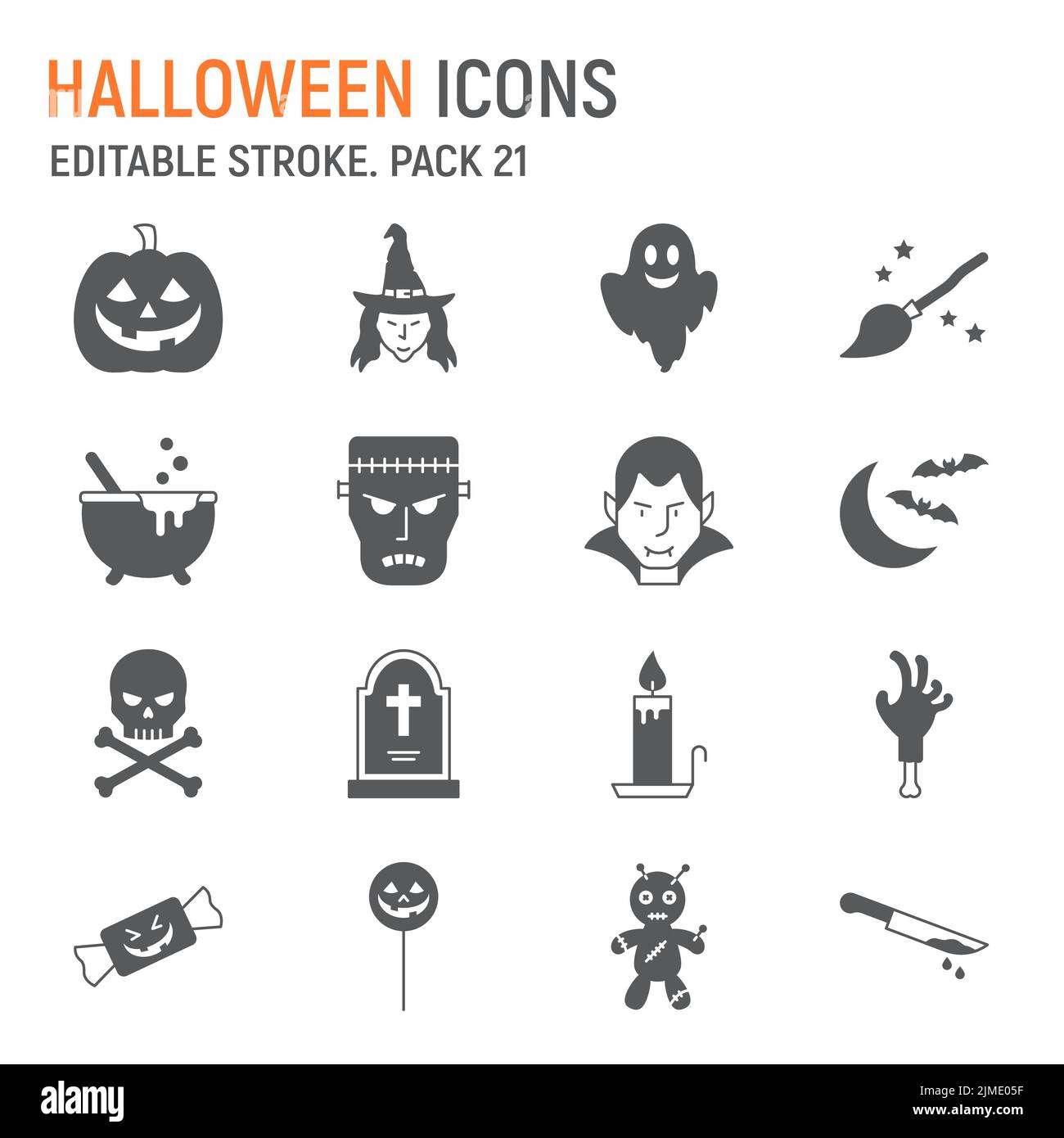 Halloween glyph icon set, spooky collection, vector graphics, logo ...