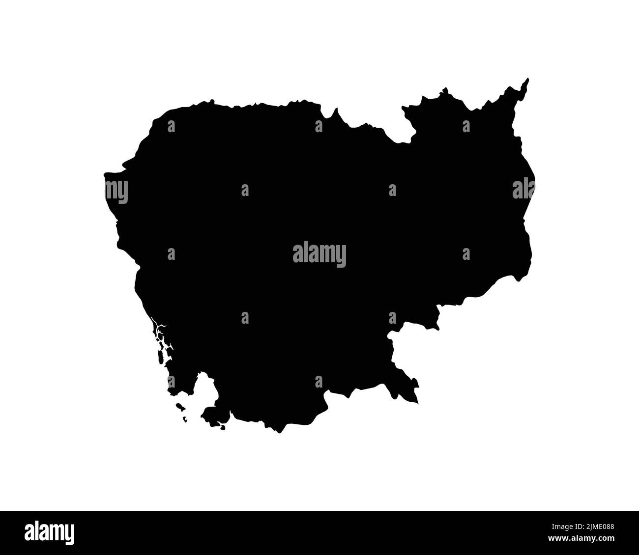 Cambodia Map. Cambodian Country Map. Kampuchea Khmer Black and White ...