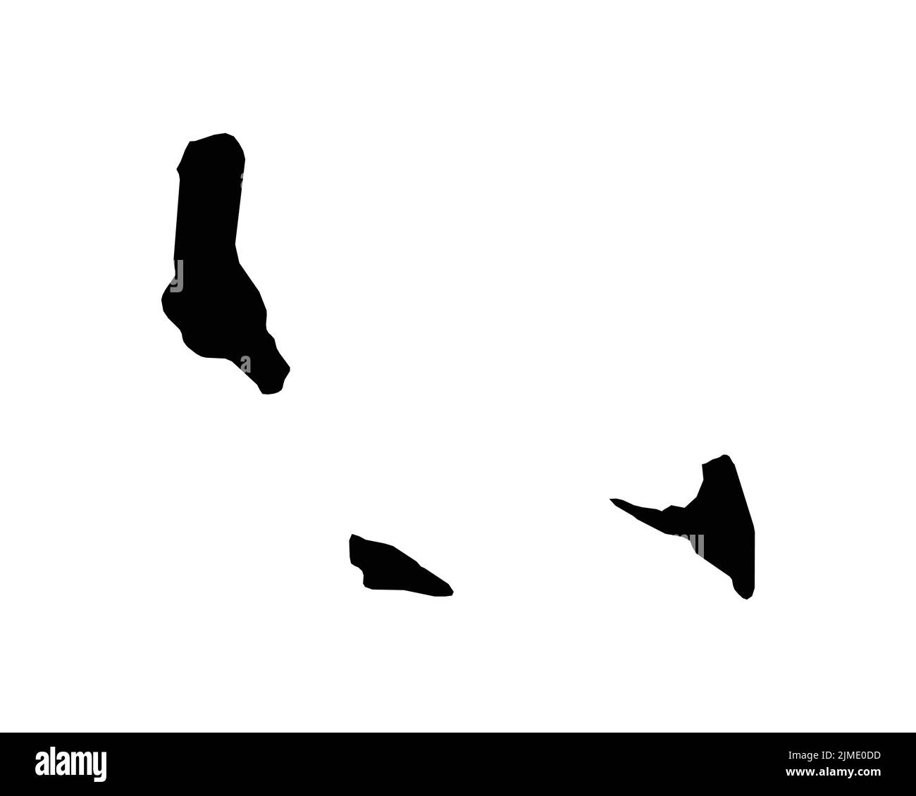 Comoros Map. Comorian Country Map. Black and White National Outline ...