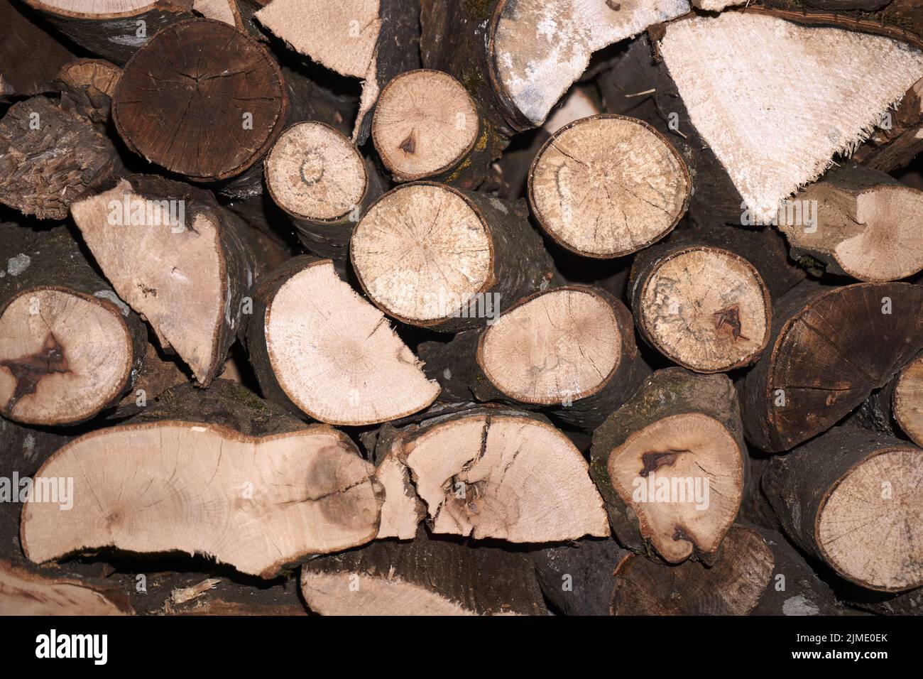 Natural wooden logs round hi-res stock photography and images - Alamy