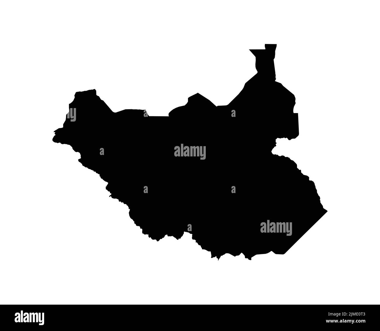 South Sudan Map. South Sudanese Country Map. Black and White National ...