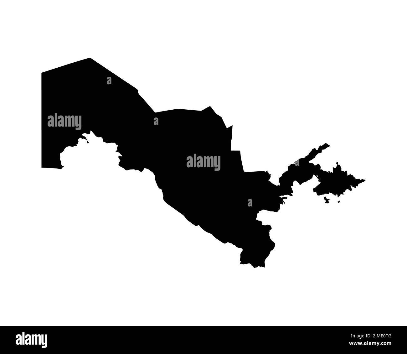 Uzbekistan Map. Uzbekistani Country Map. Black and White Uzbek National ...