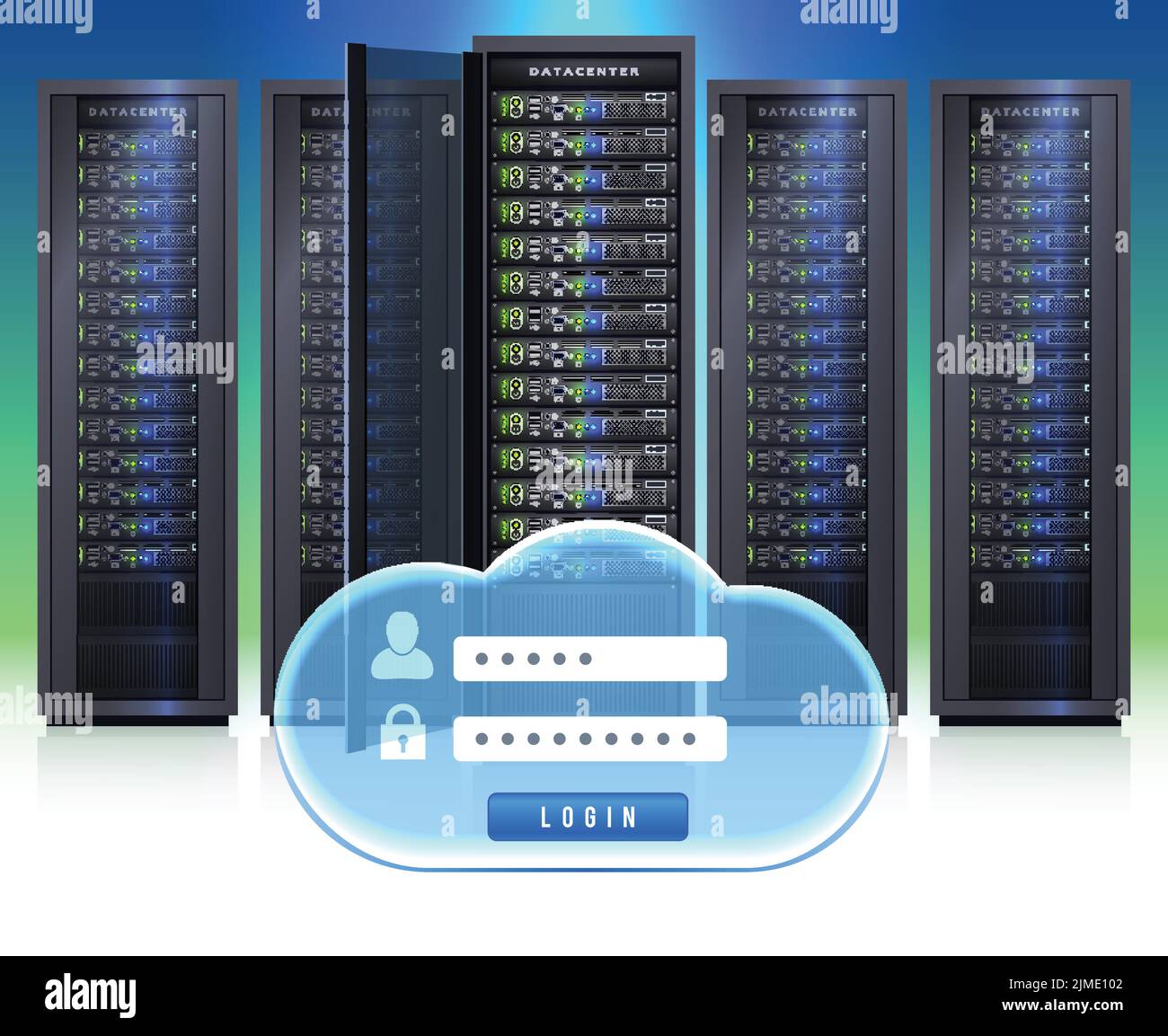 Computer server black adjustable framework racks with cloud shaped ...