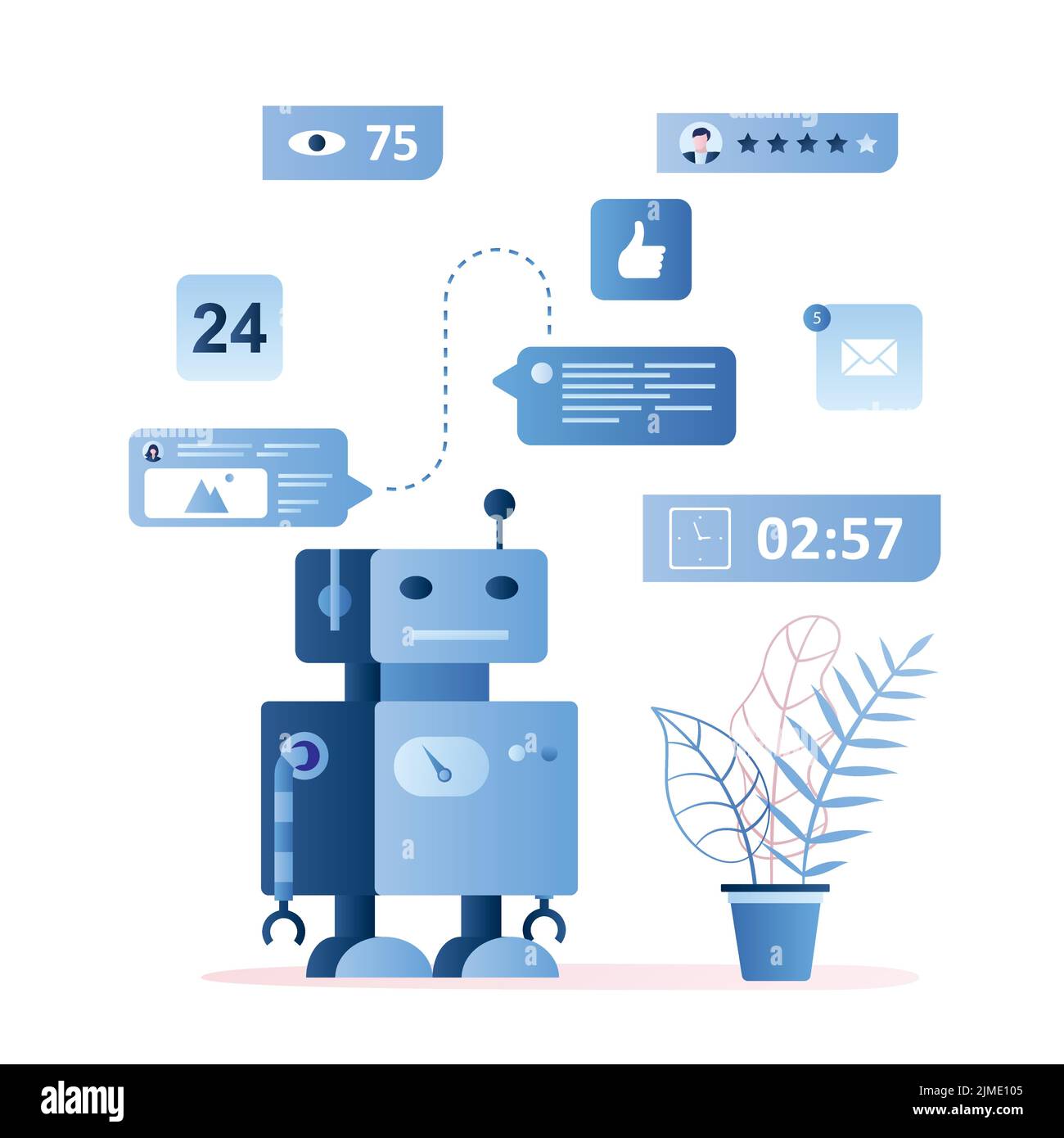 Chatbot robot concept background. Dialog help service.Speech bubble ...