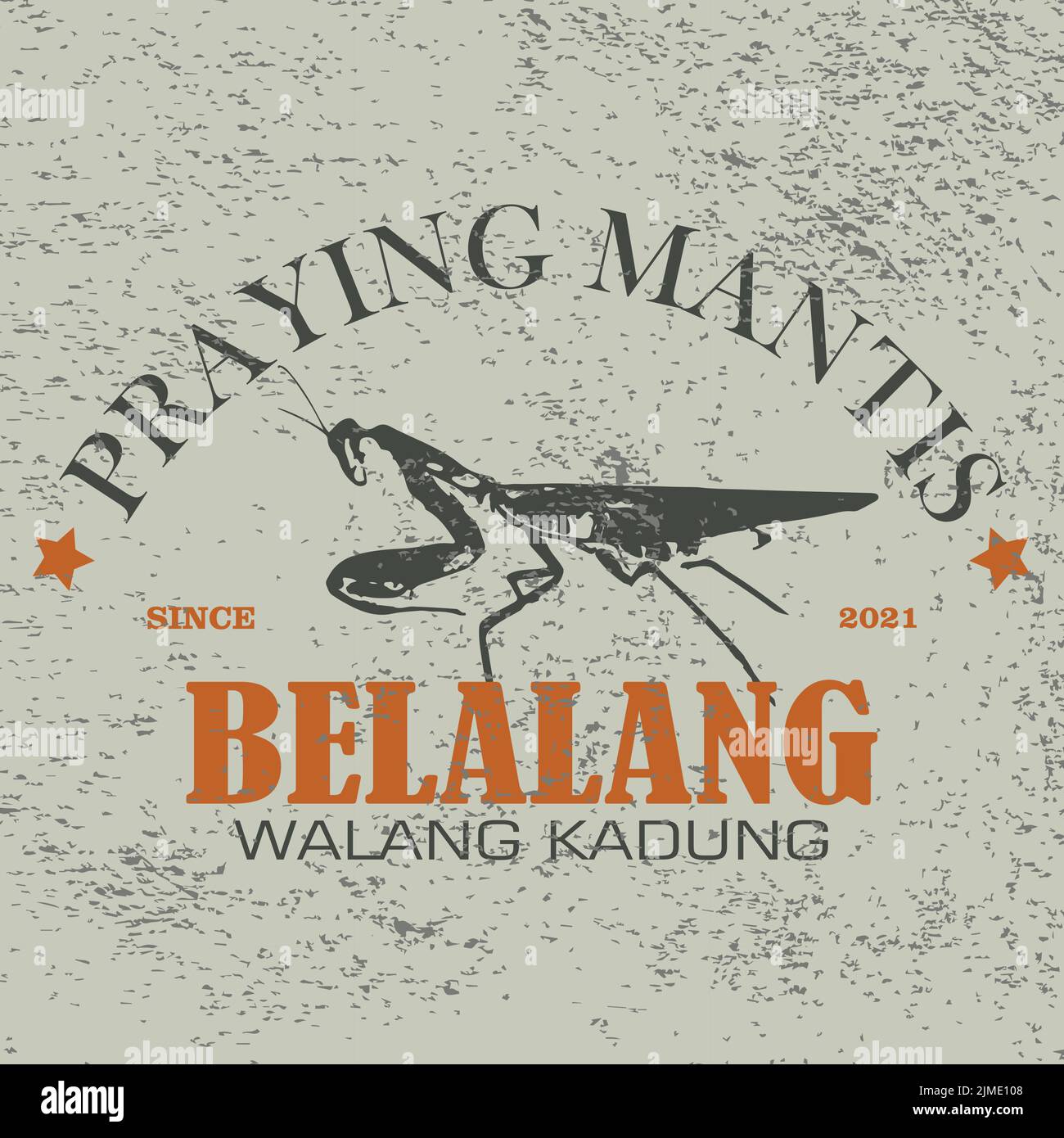 A vintage praying mantis logo with old background Stock Vector Image ...