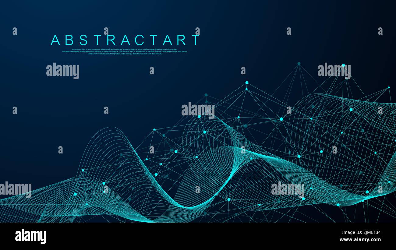 Technology abstract lines and dots connection background. Connection ...