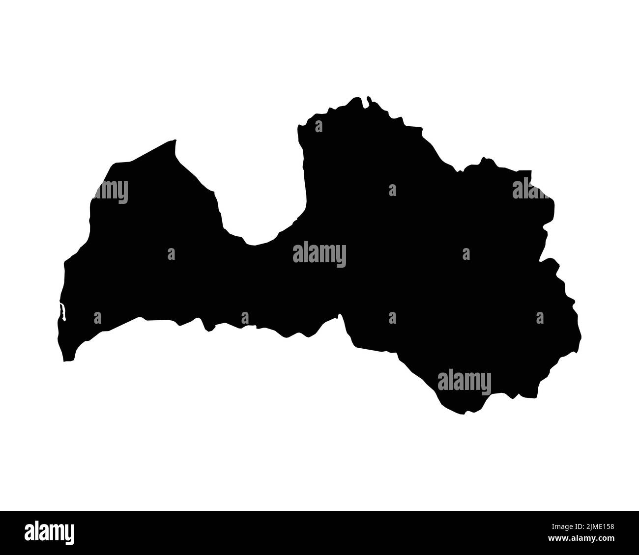 Latvia Map. Latvian Country Map. Black and White Latvijas National ...