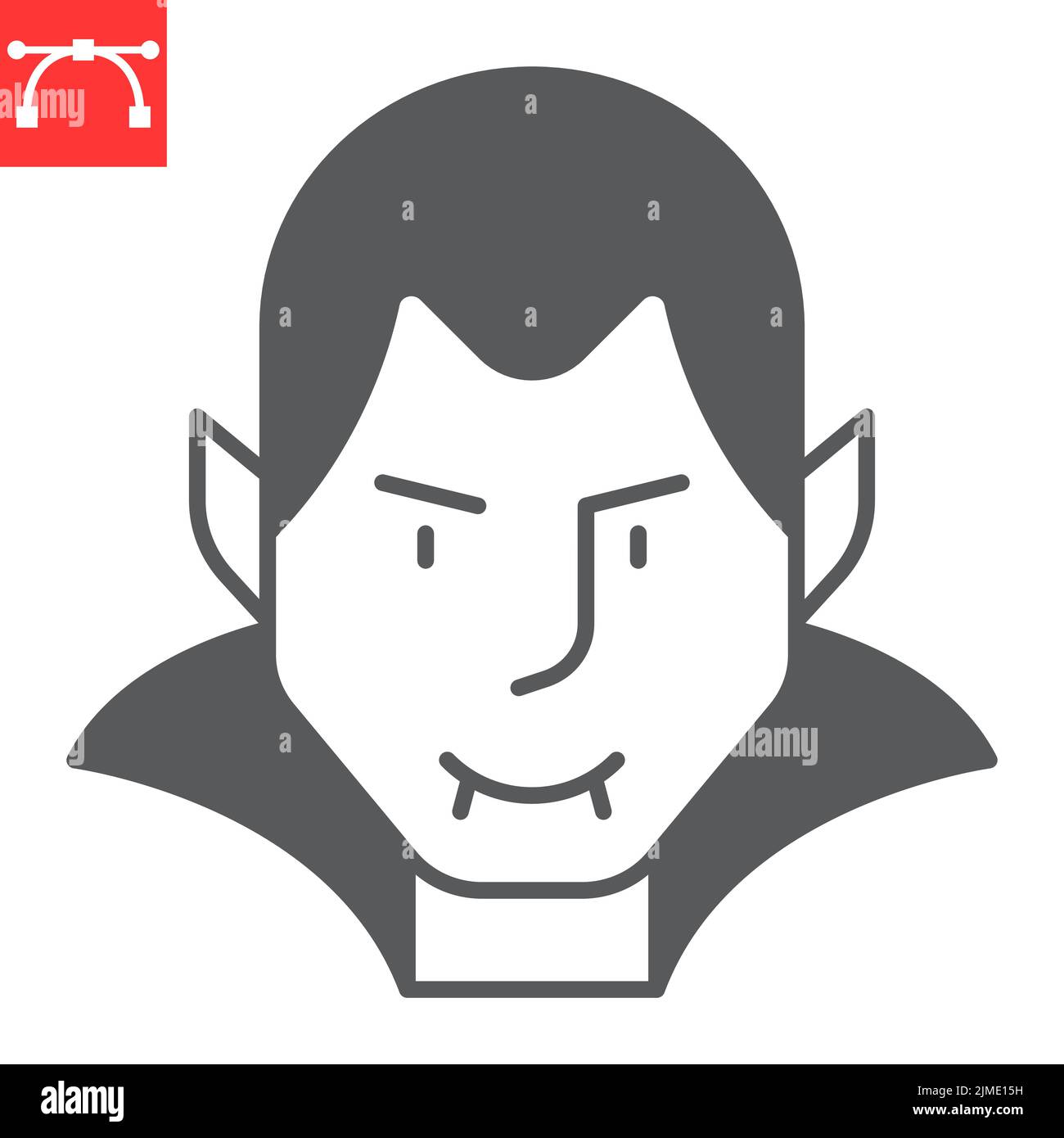Dracula glyph icon, halloween and monster, dracula vampire vector icon ...