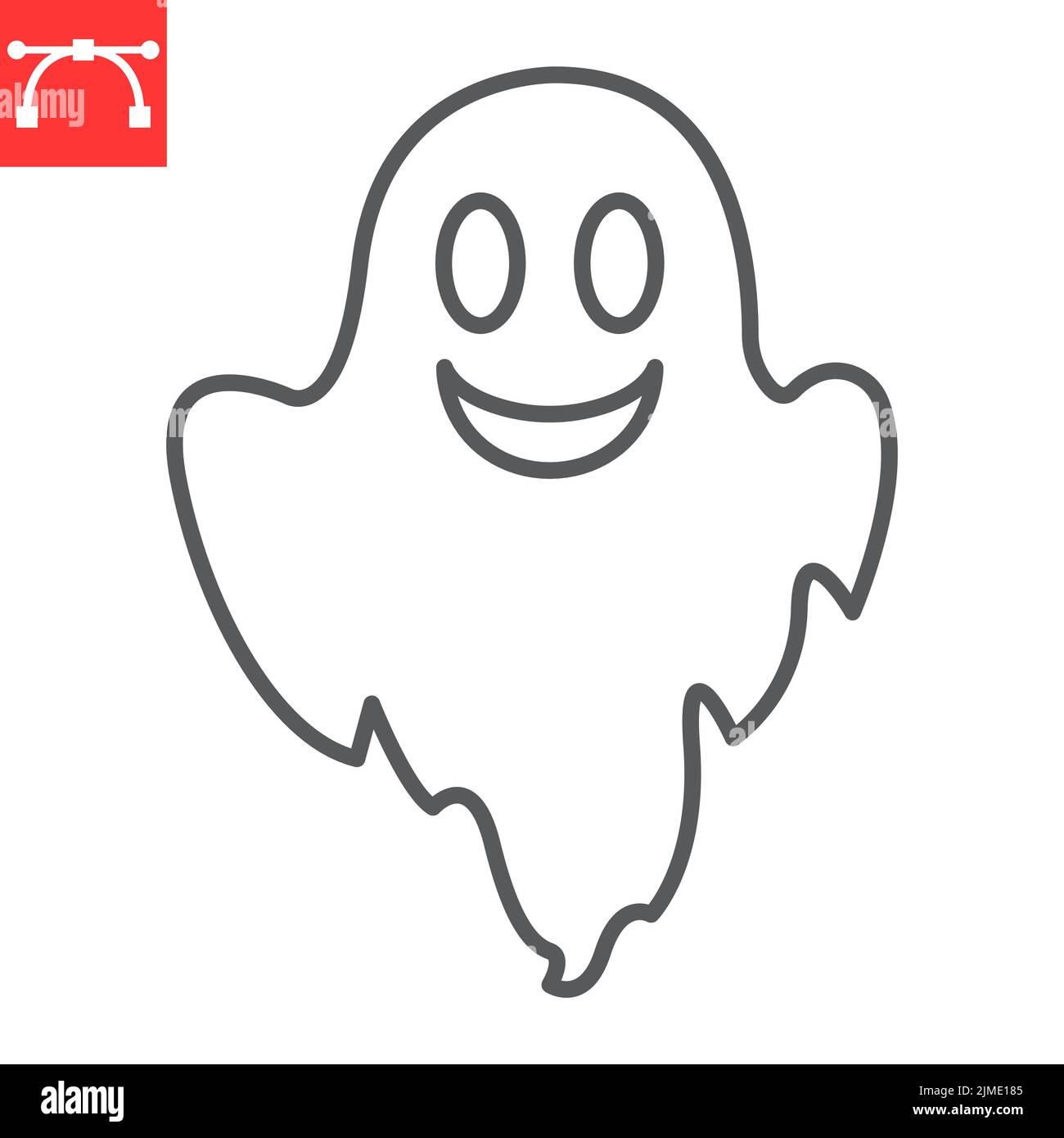Ghost line icon, halloween and scary, ghost vector icon, vector ...