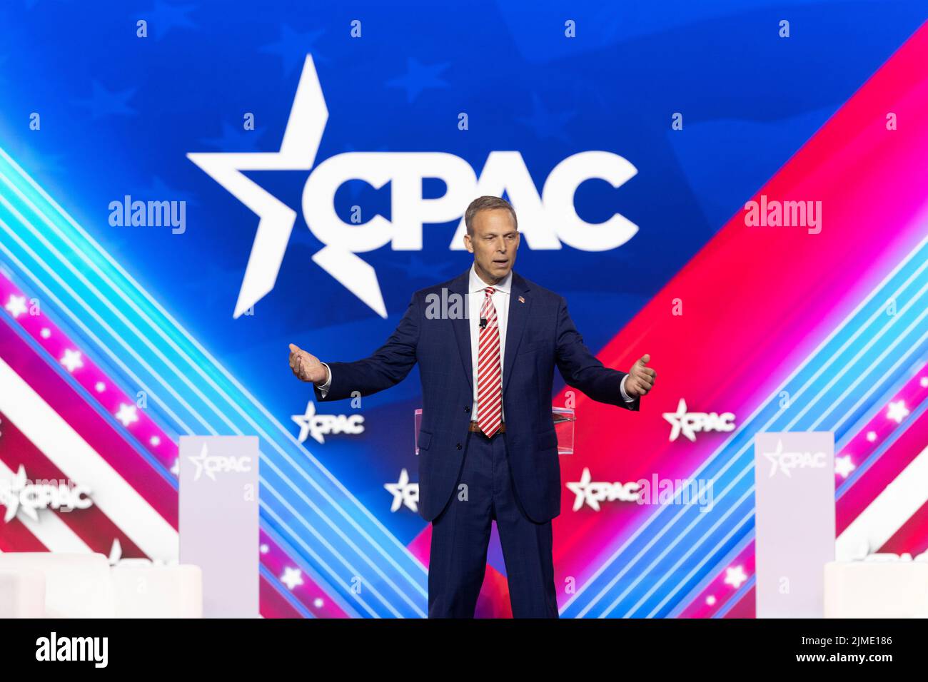 Dallas, TX - August 5, 2022: Congressman Scott Perry speaks during CPAC ...