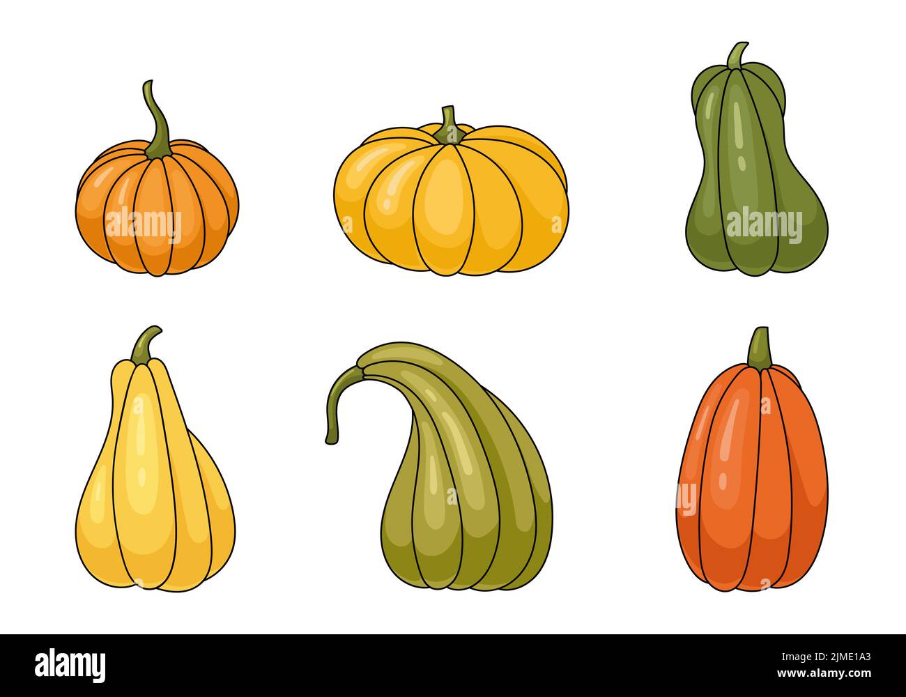 Various colored pumpkins Stock Vector Images - Alamy