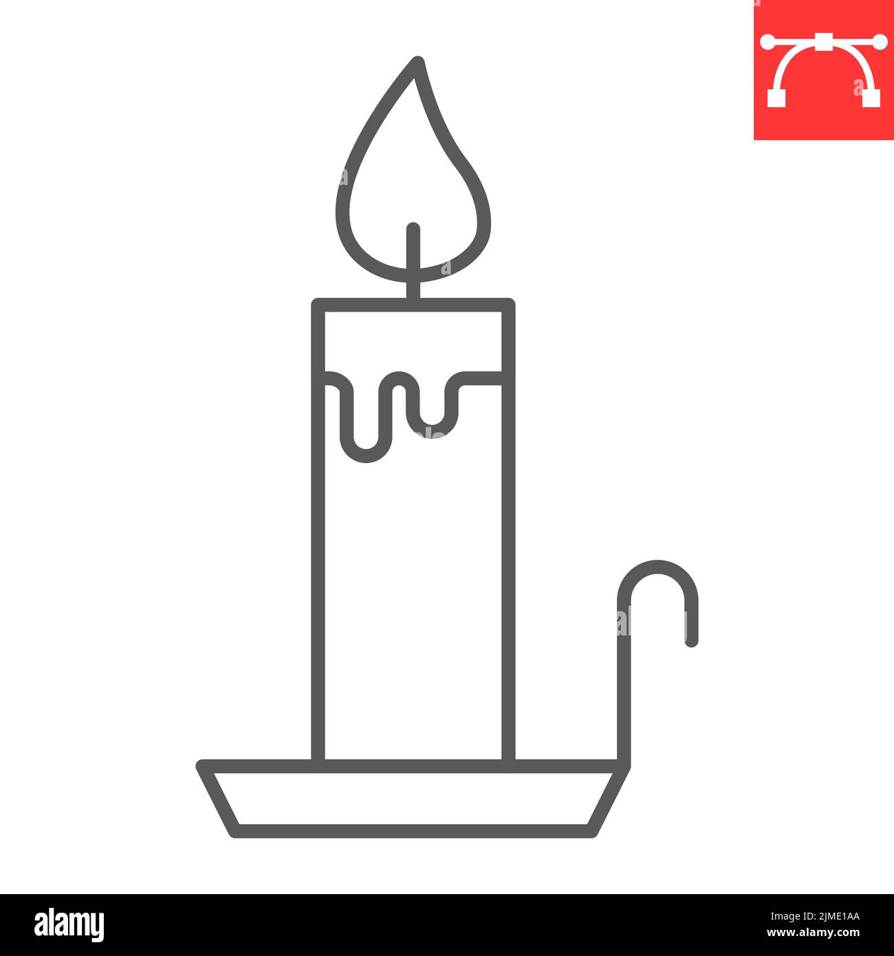 Candle holder line icon, halloween and heat, candle vector icon, vector ...