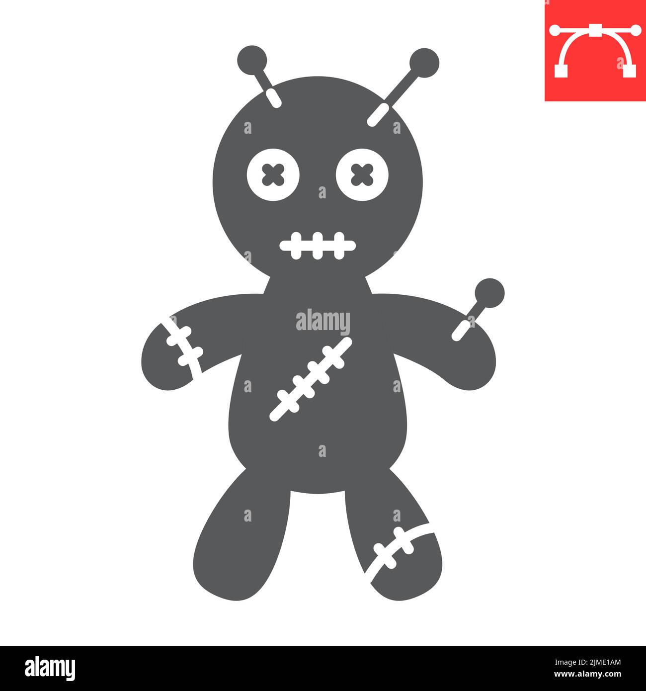 Voodoo doll glyph icon, halloween and dead, voodoo doll vector icon ...