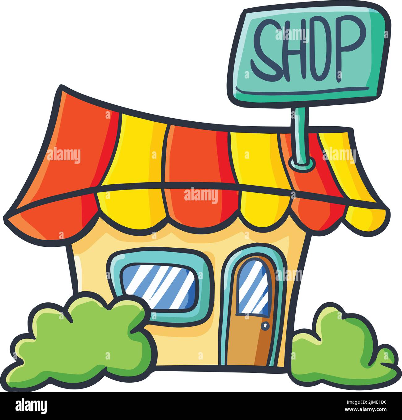 A vector of a shop building with a white background Stock Vector Image ...