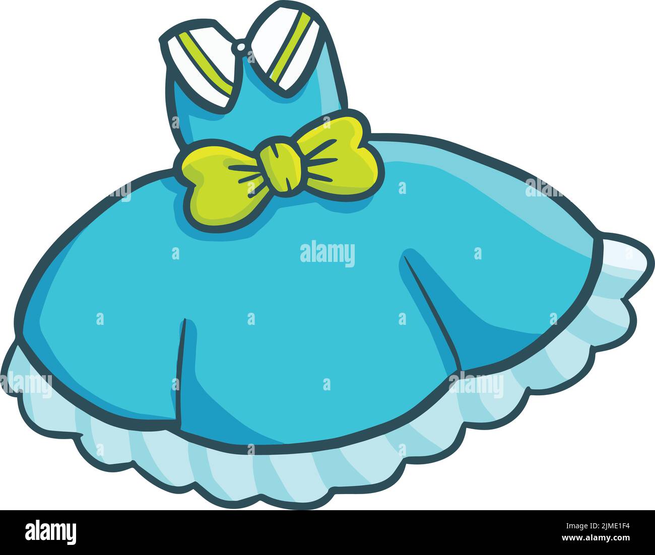 A vector of a blue dress with a white background Stock Vector Image ...