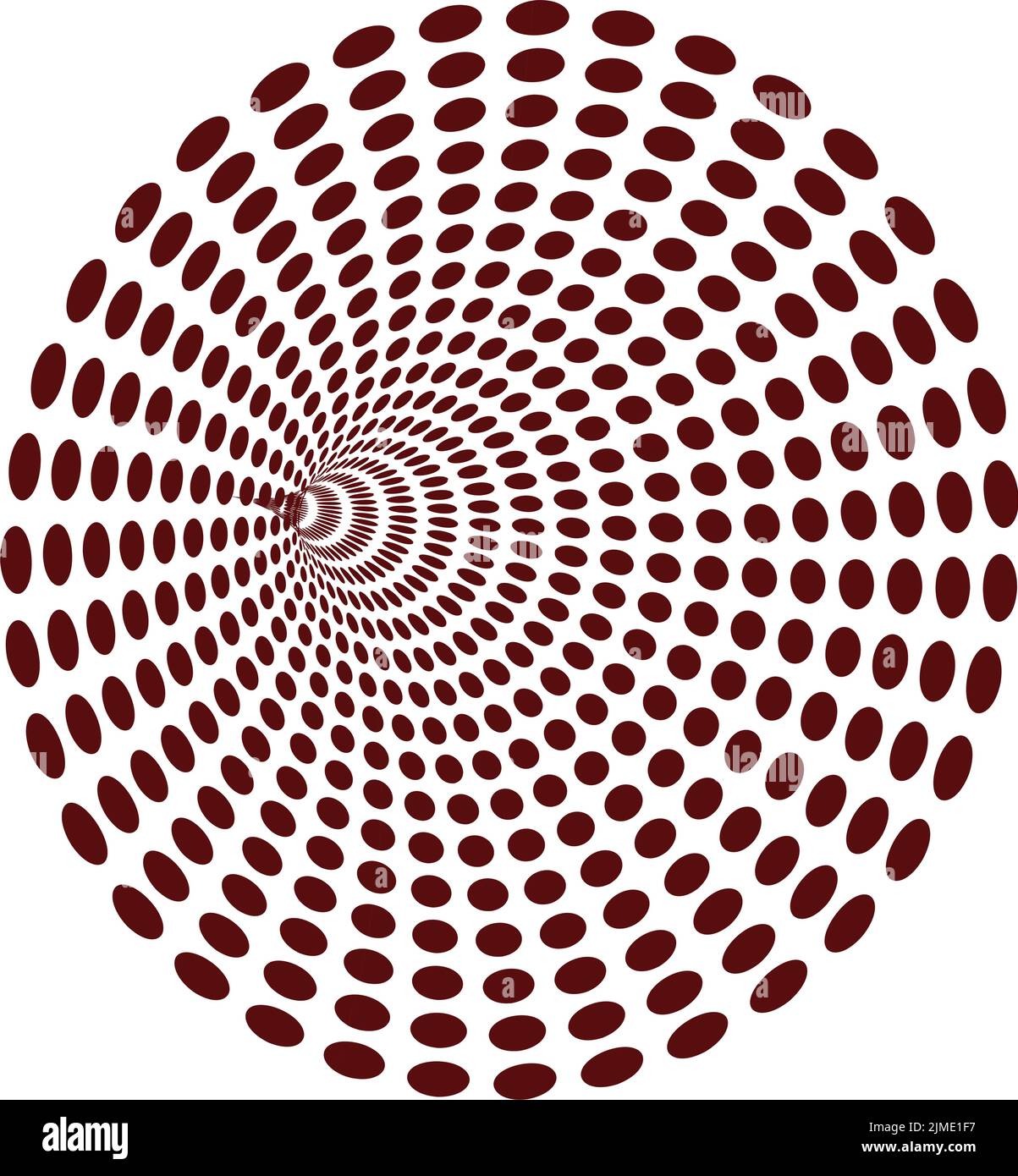 A background of several dotted circles wrapped around each other in a ...