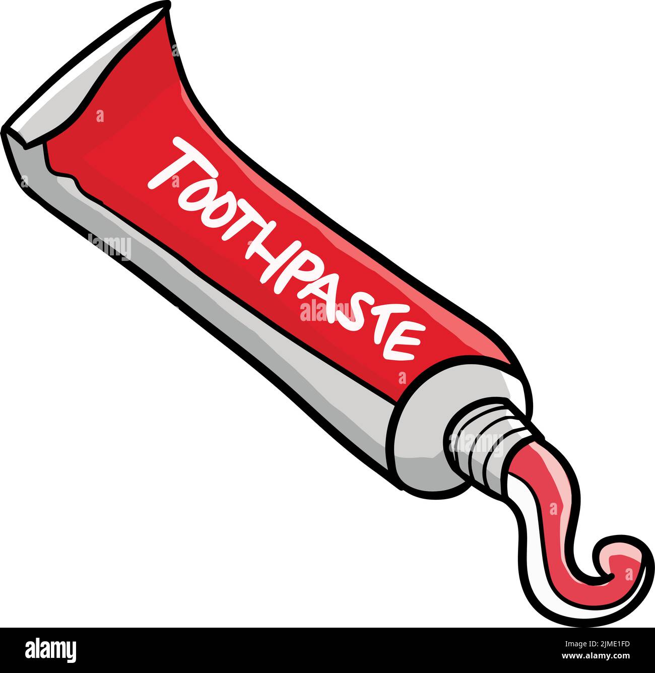 A vector of a red toothpaste with a white background Stock Vector Image ...