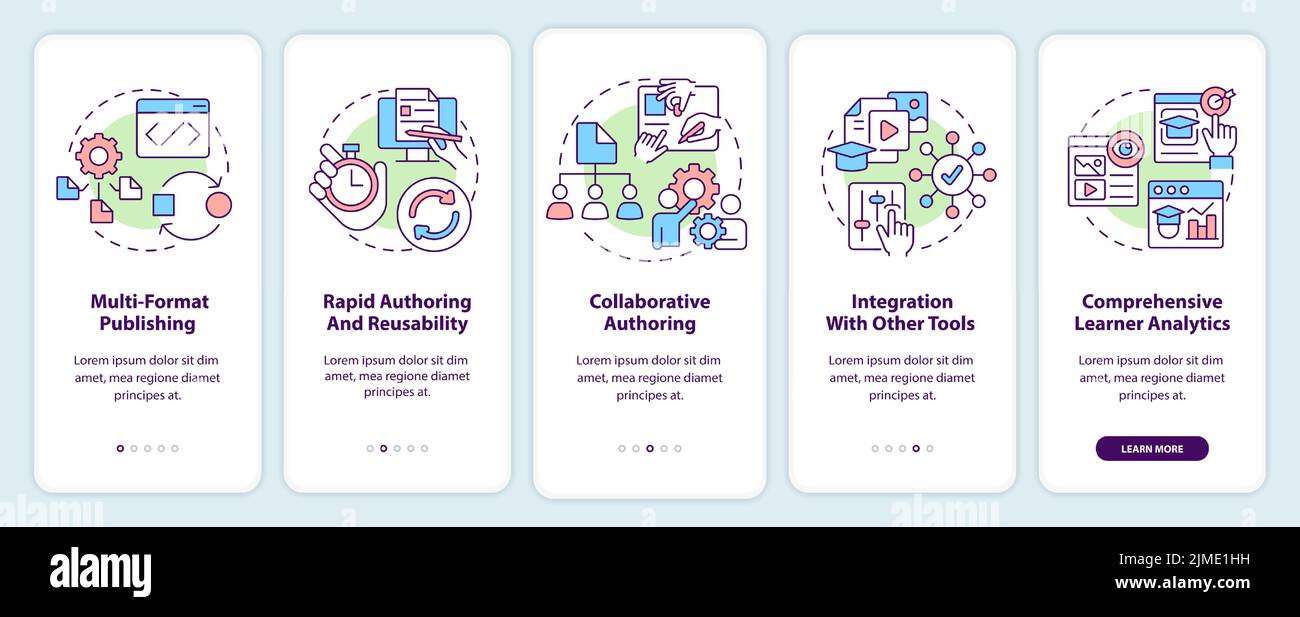 Lcms Features Onboarding Mobile App Screen Stock Vector Image And Art Alamy