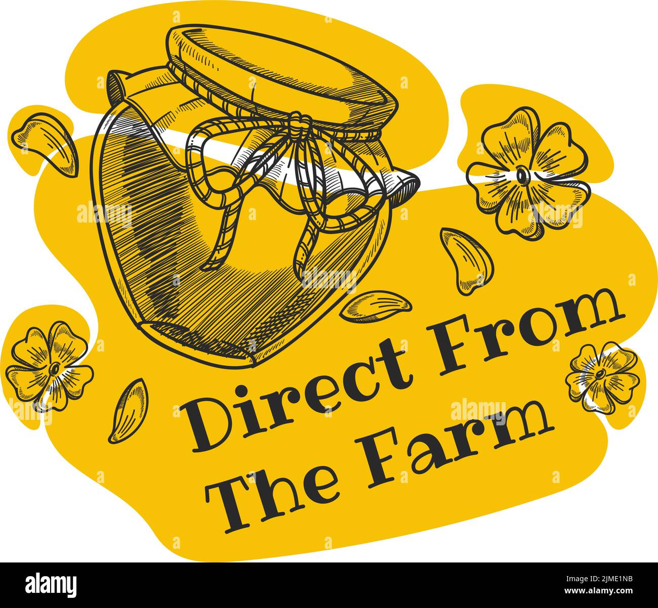Direct from farm, organic and natural honey label Stock Vector Image ...