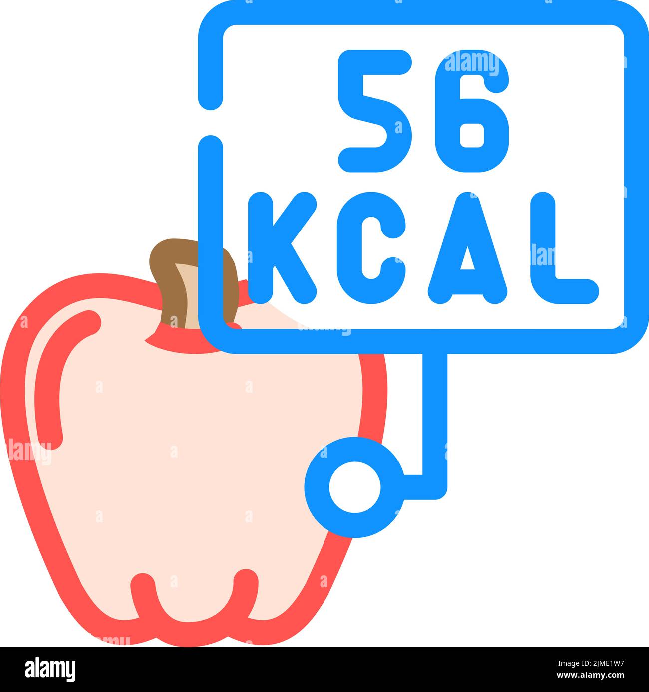calories apple color icon vector illustration Stock Vector Image & Art ...
