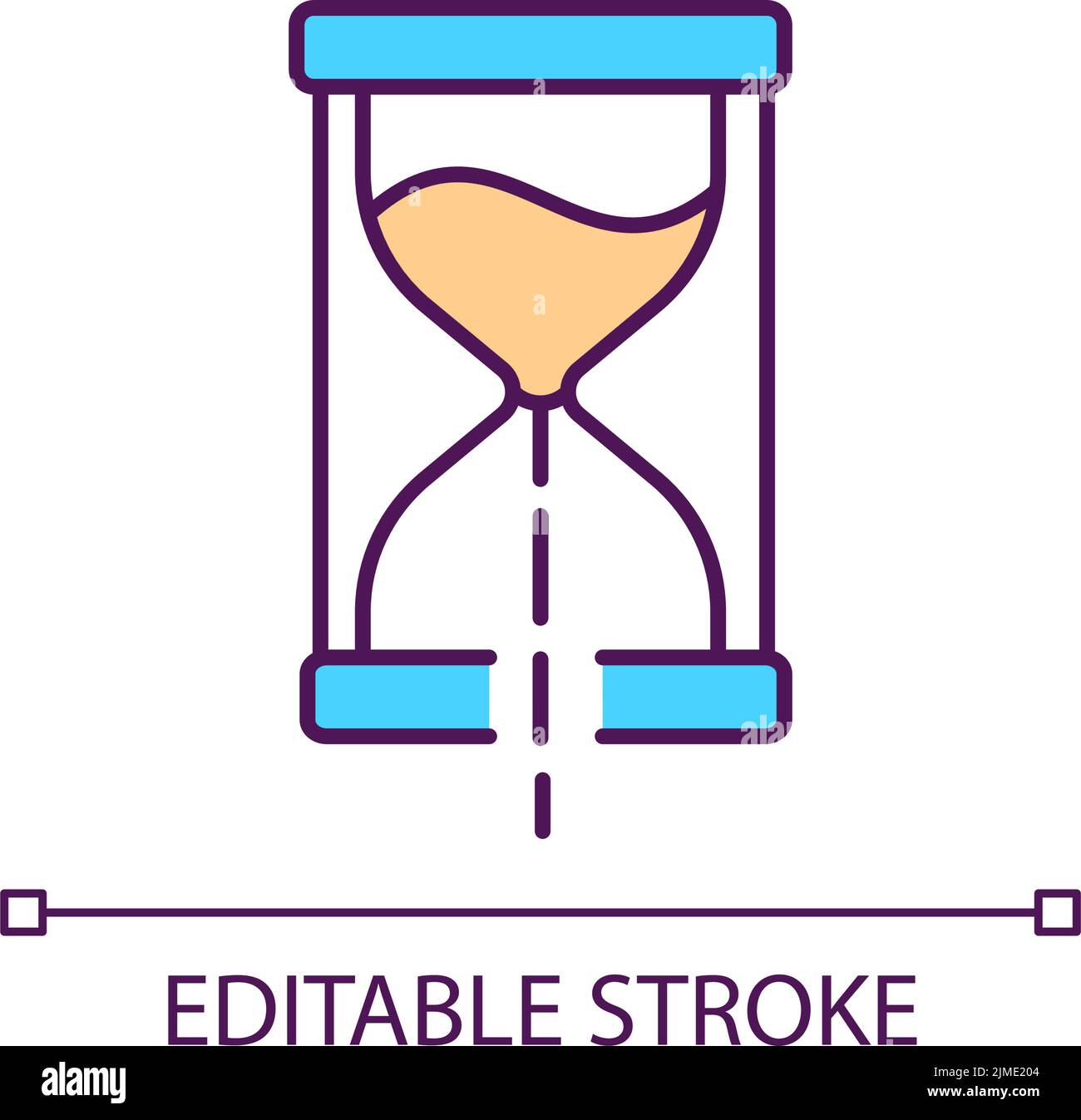 Sand falling in hourglass RGB color icon Stock Vector Image & Art - Alamy